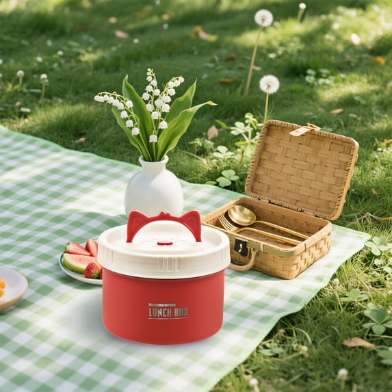 Lunch Bag,Stainless Insulated Lunch Box Round Lunch Box Portable ...