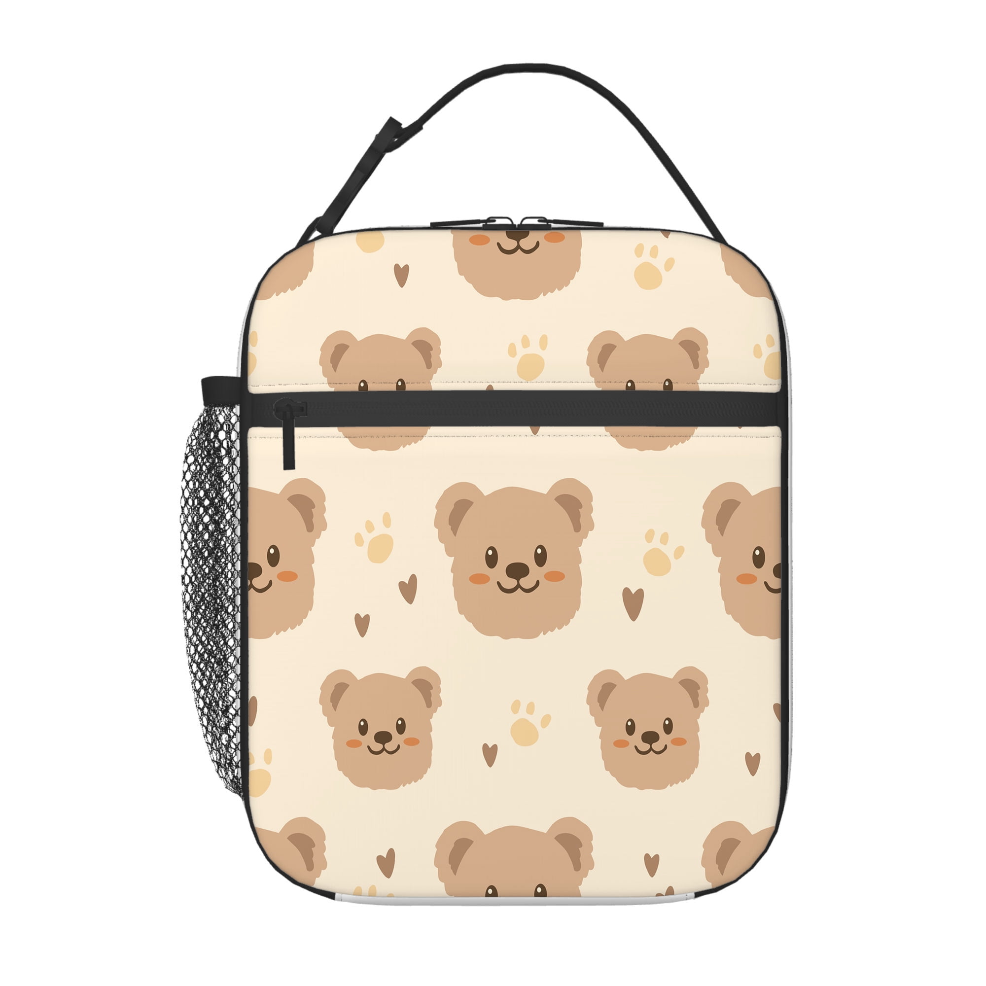 Lunch Bag for Men Women Cute Smiling Brown Bear Insulated Lunch Box ...