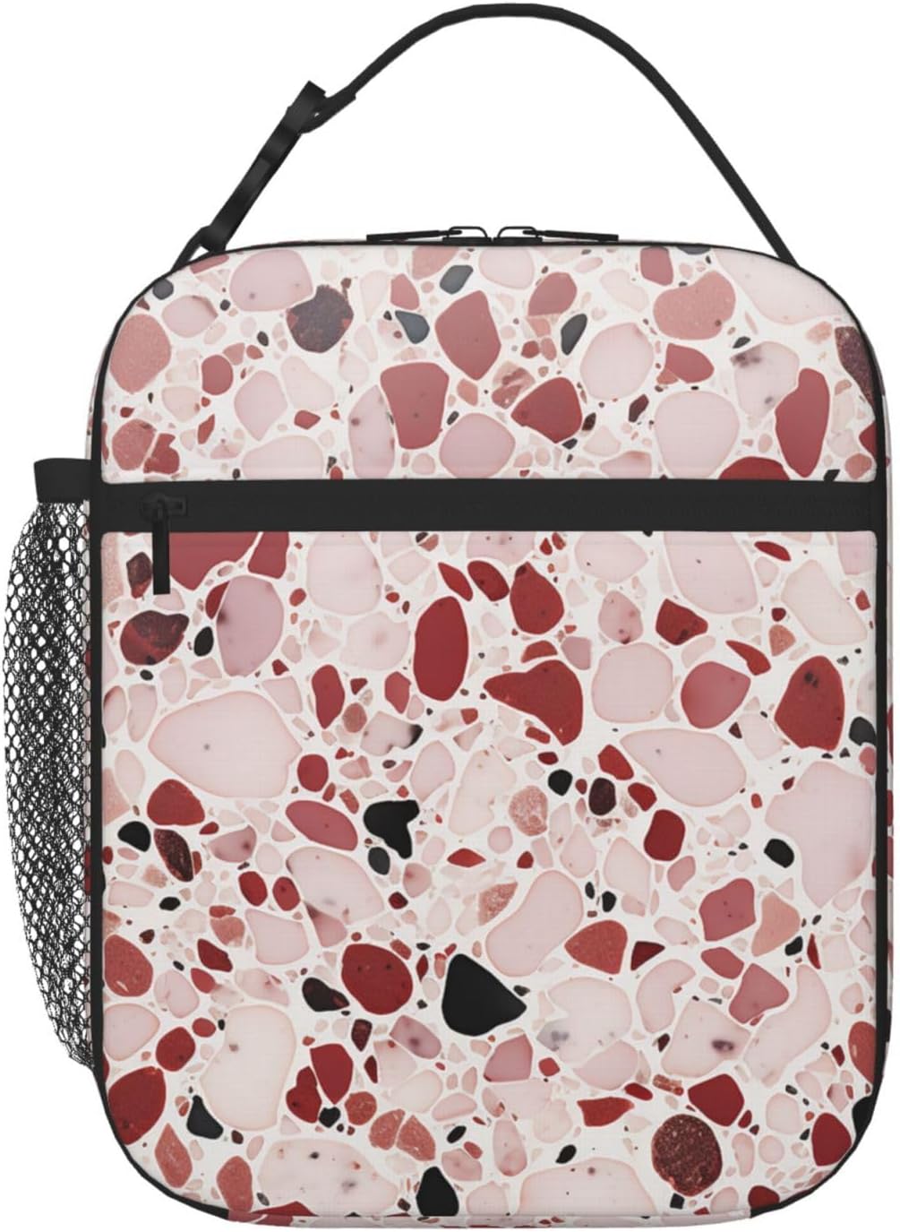 Lunch Bag for Men Women Red terrazzo Insulated Lunch Tote bag Lunch ...