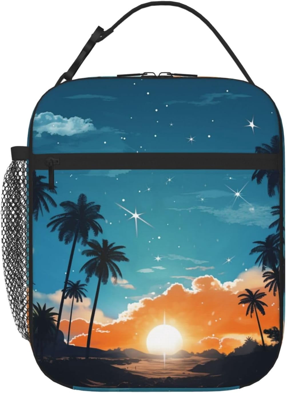 Lunch Bag for Men Women Stars and palm trees Insulated Lunch Tote bag ...