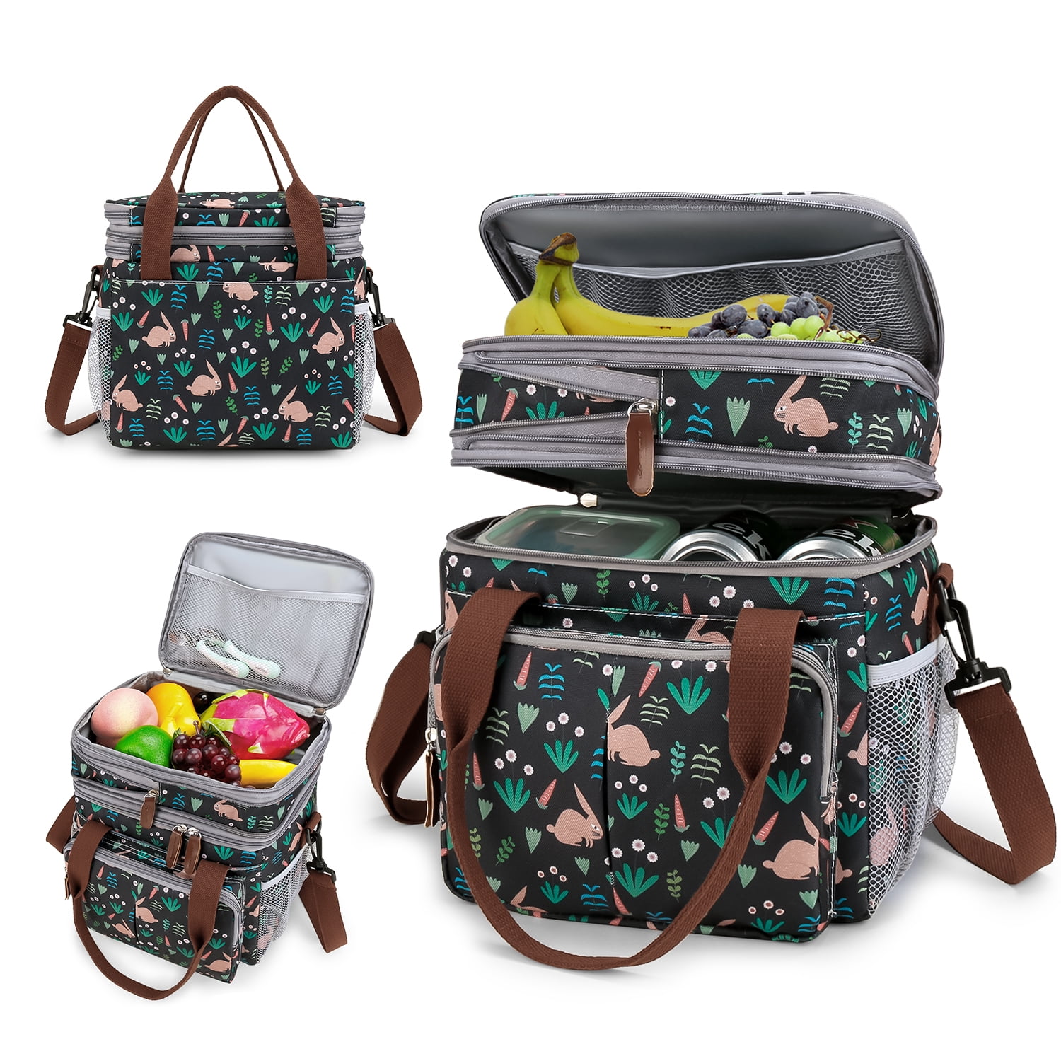 Lunch Bag for Women Men Double Deck Expandable Lunch Box,Large Lunch ...