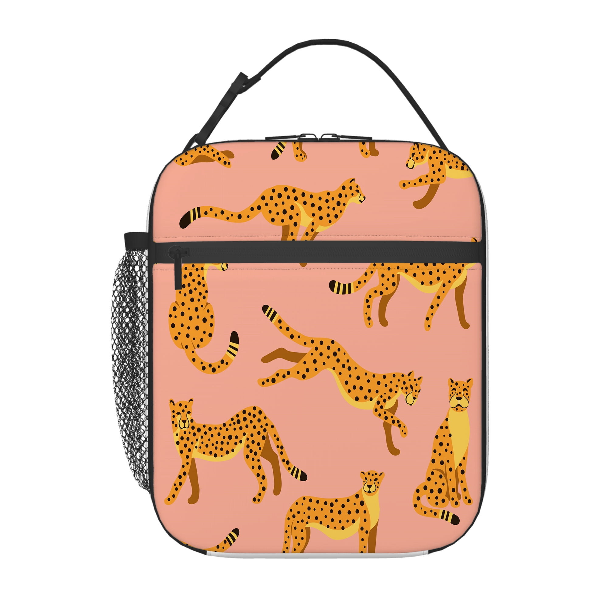 Lunch Bag with Side Pocket Cheetahs In Motion Running Hunting Jumping ...