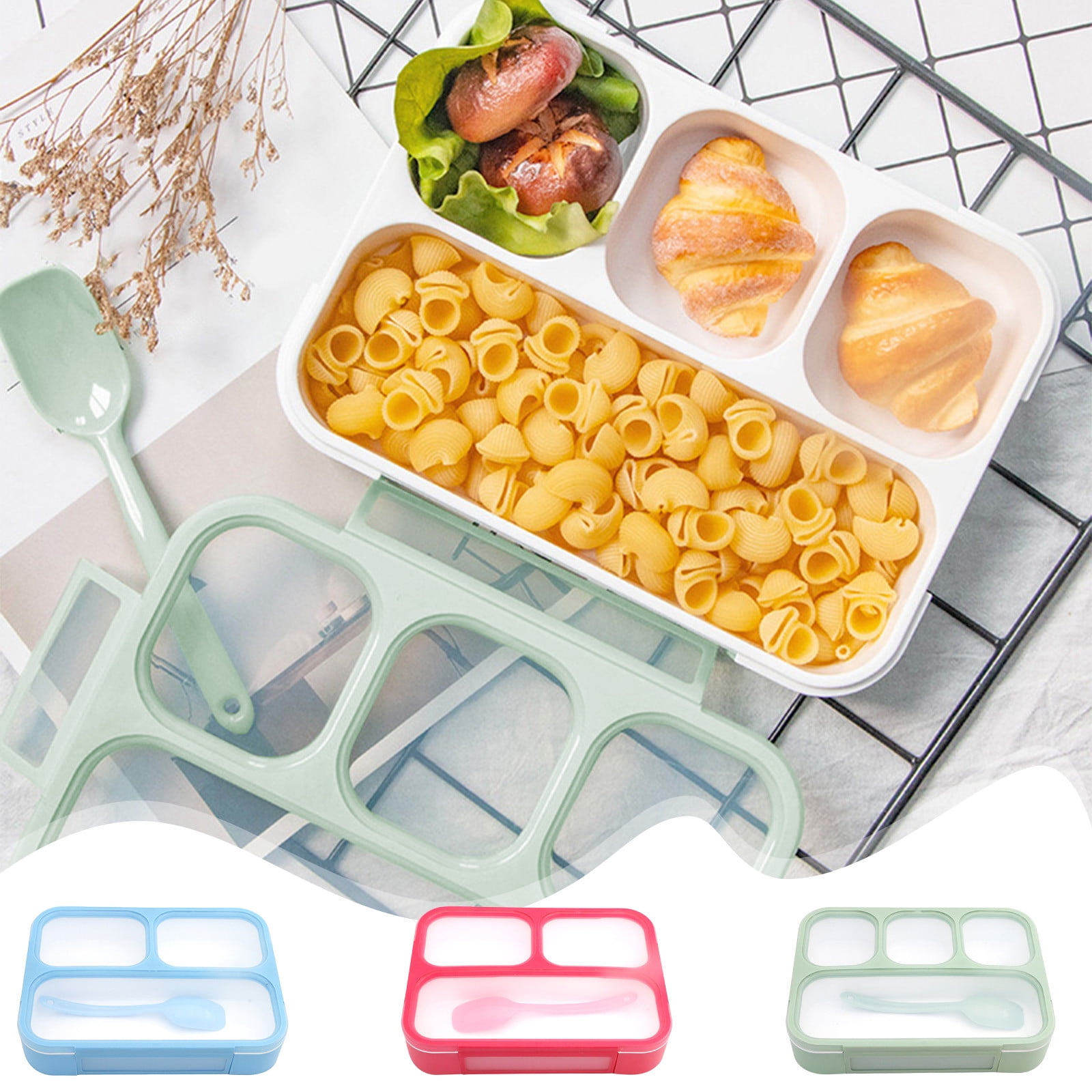 Lunch Box 1000ml Bento Box, 1-pack Plastic Meal Prep Container in Red ...