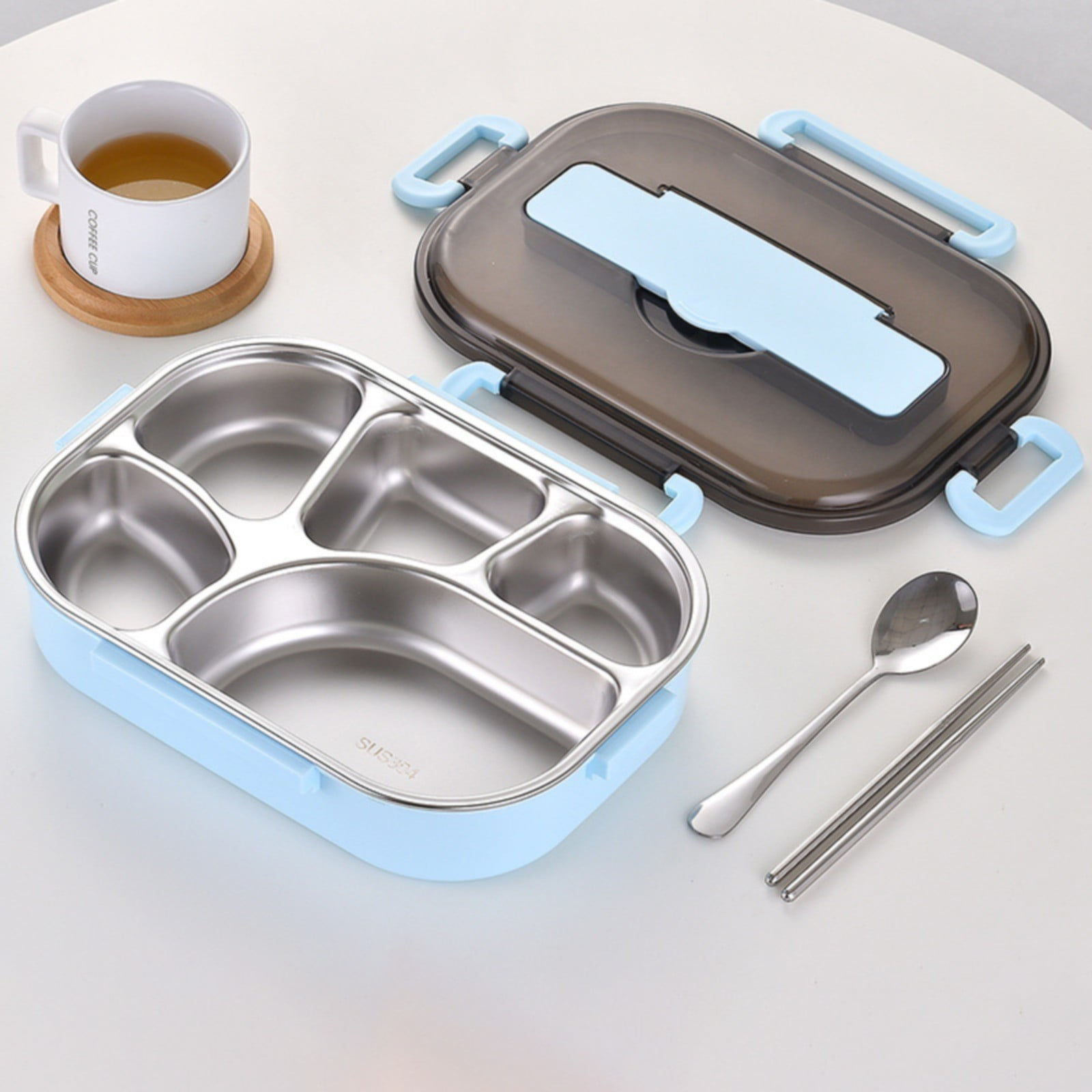 Lunch Box 1PC +Stainless Steel Spoon 1PC +Stainless Steel Chopsticks ...
