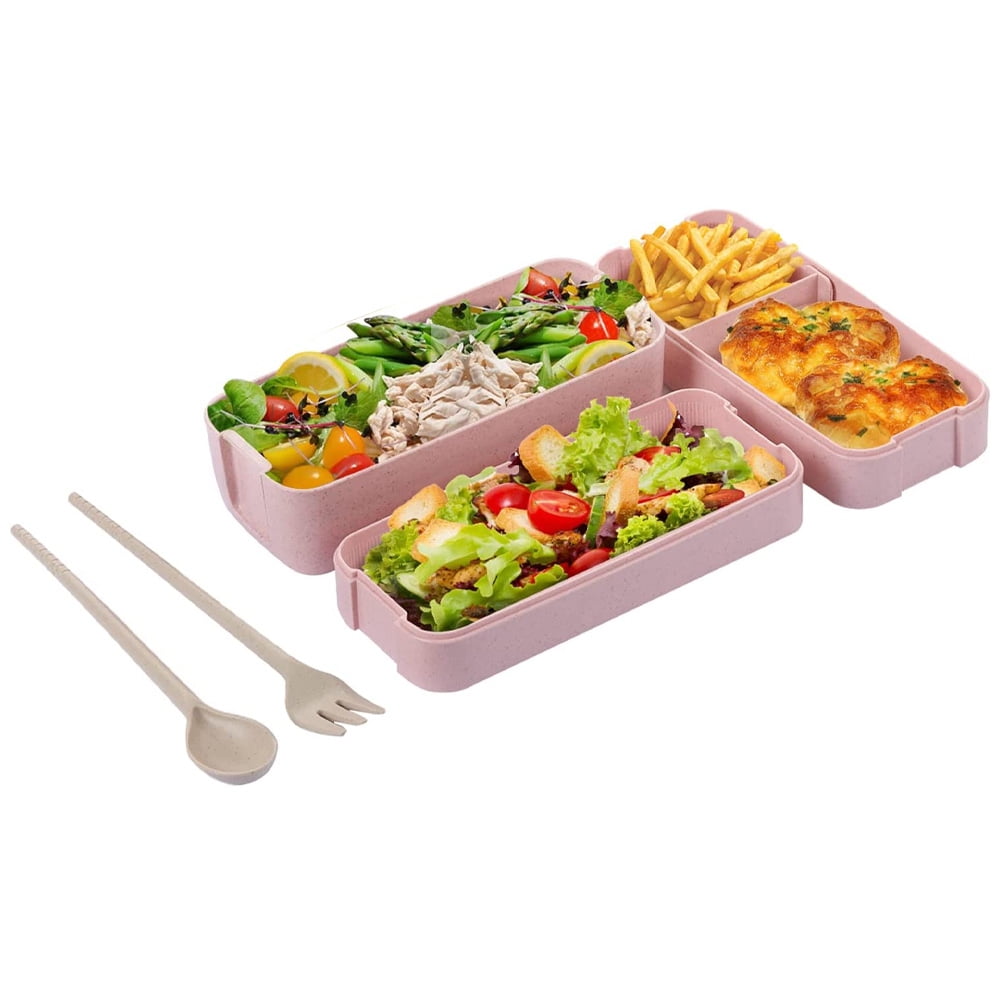 Lunch Box,3-In-1 Compartment Containers , Leakproof Eco-Friendly ...