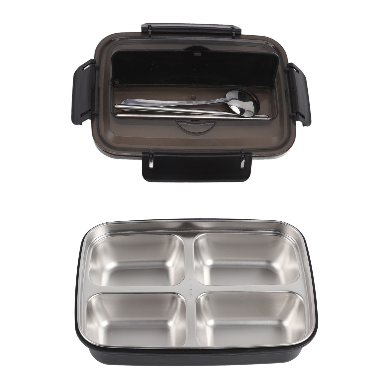 Lunch Box 4 Compartments Design 304 Stainless Steel Matching Tableware ...