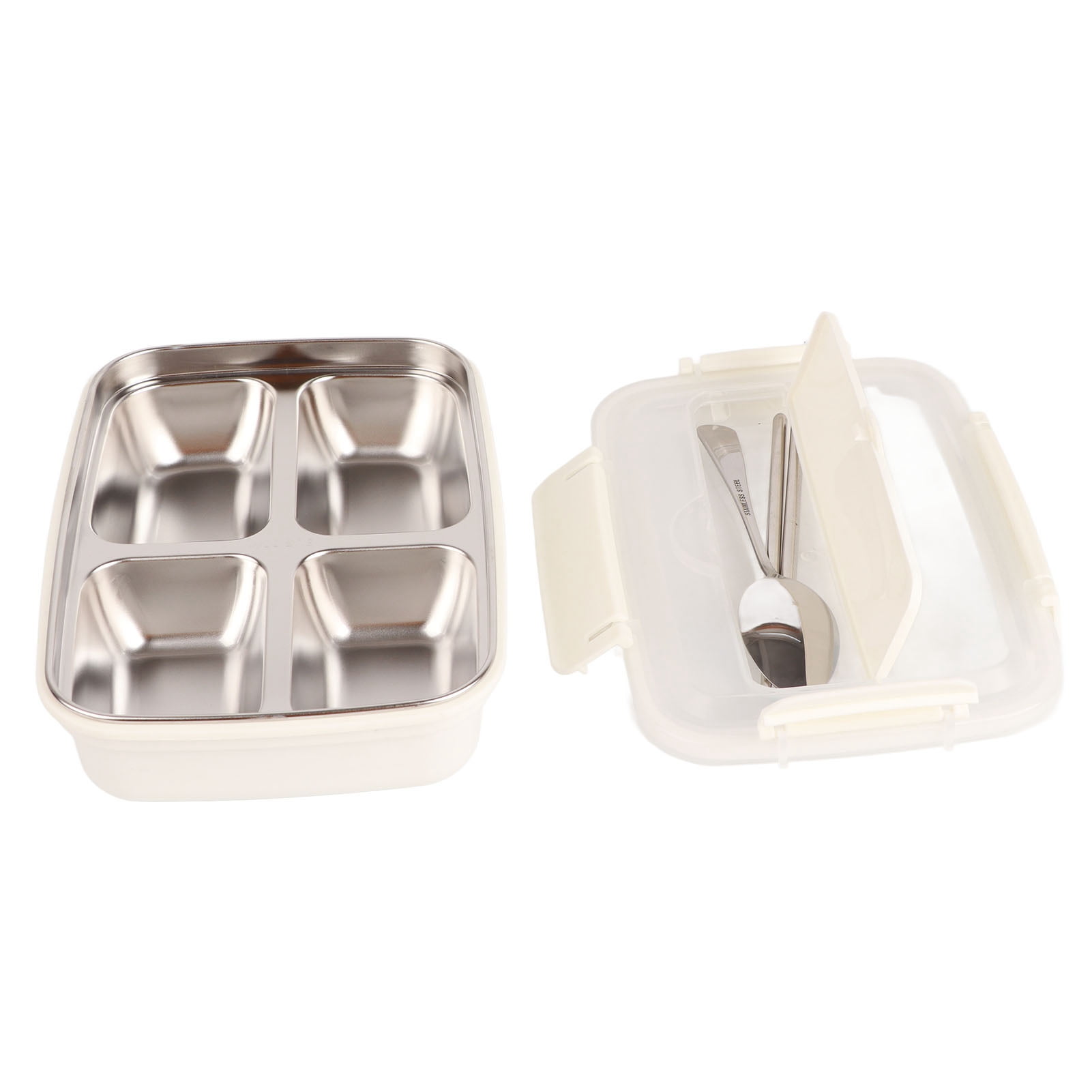 Lunch Box 4 Compartments Design 304 Stainless Steel Matching Tableware ...