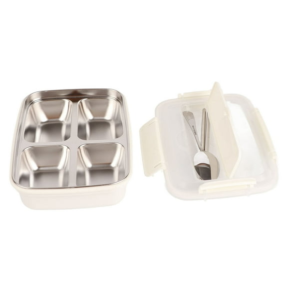 Lunch Box 4 Compartments Design 304 Stainless Steel Matching Tableware ...