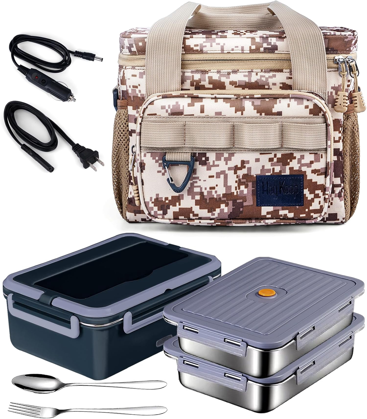 Lunch Box 80W Heated Lunch Boxes for Work///, 1.8L Portable Warmer ...