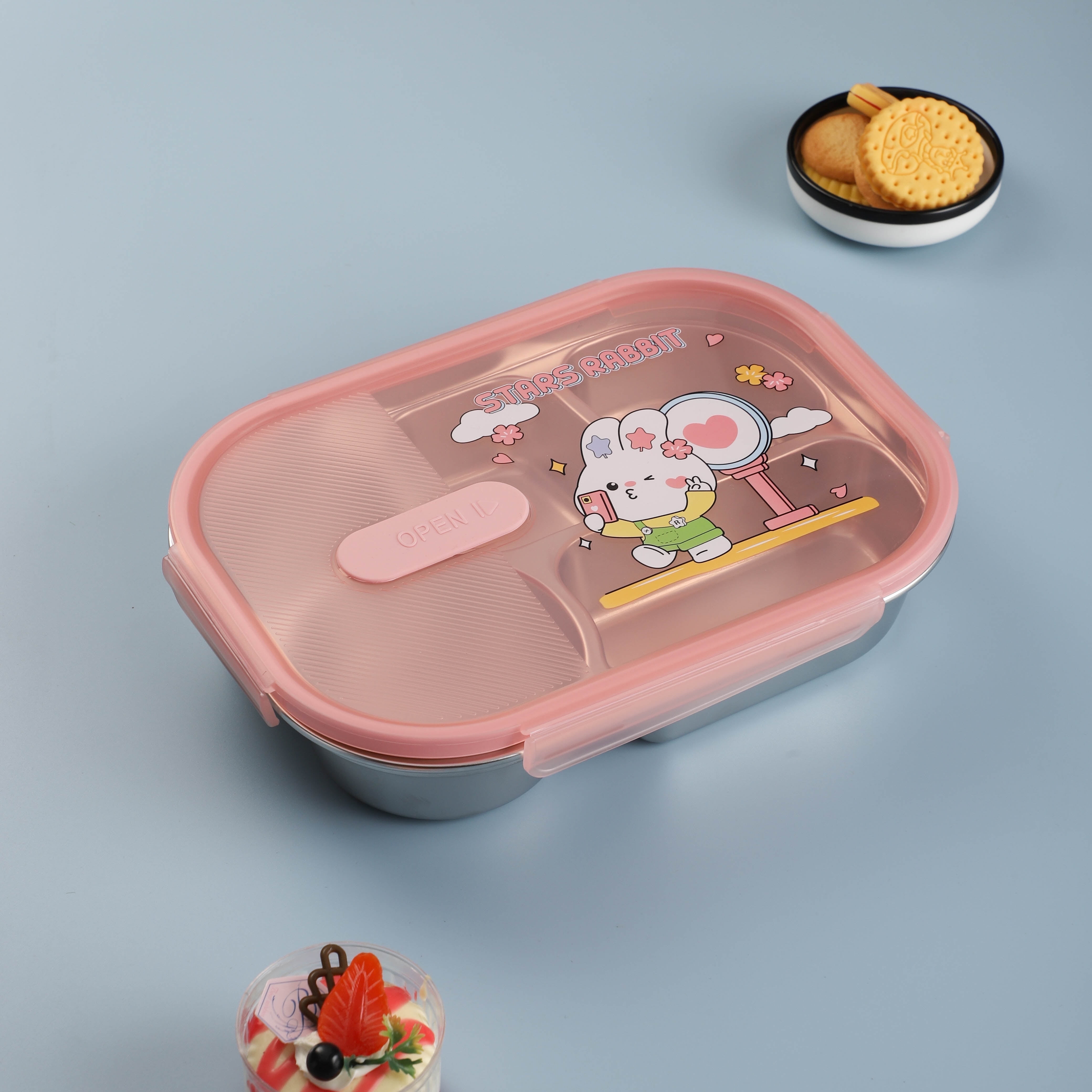 Lunch Box, Bento Boxes, 5 Compartment Bento Lunch Box, Stainless Steel ...