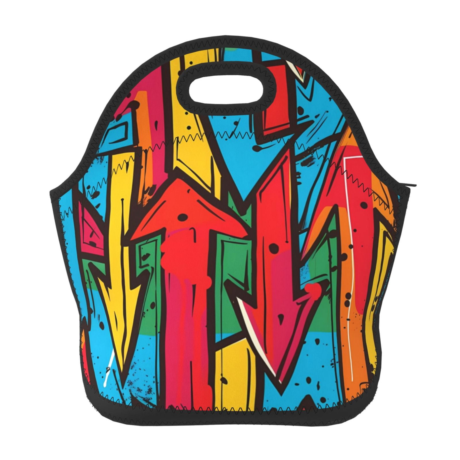Lunch Box Colorful Arrow Graffiti Pattern Neoprene Lunch Tote Bag for ...