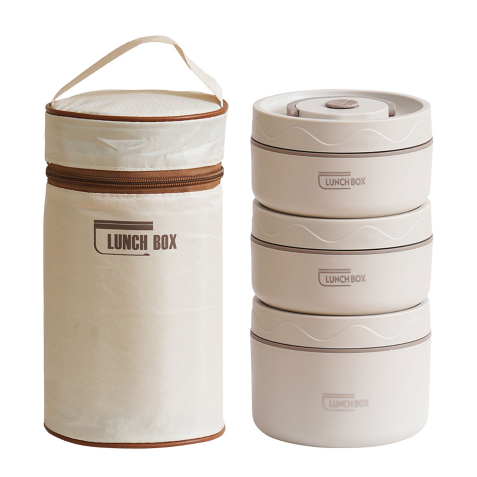 Lunch Box Containers - 1/2/3/4Pcs Lunch Box Round Shape Sealing ...