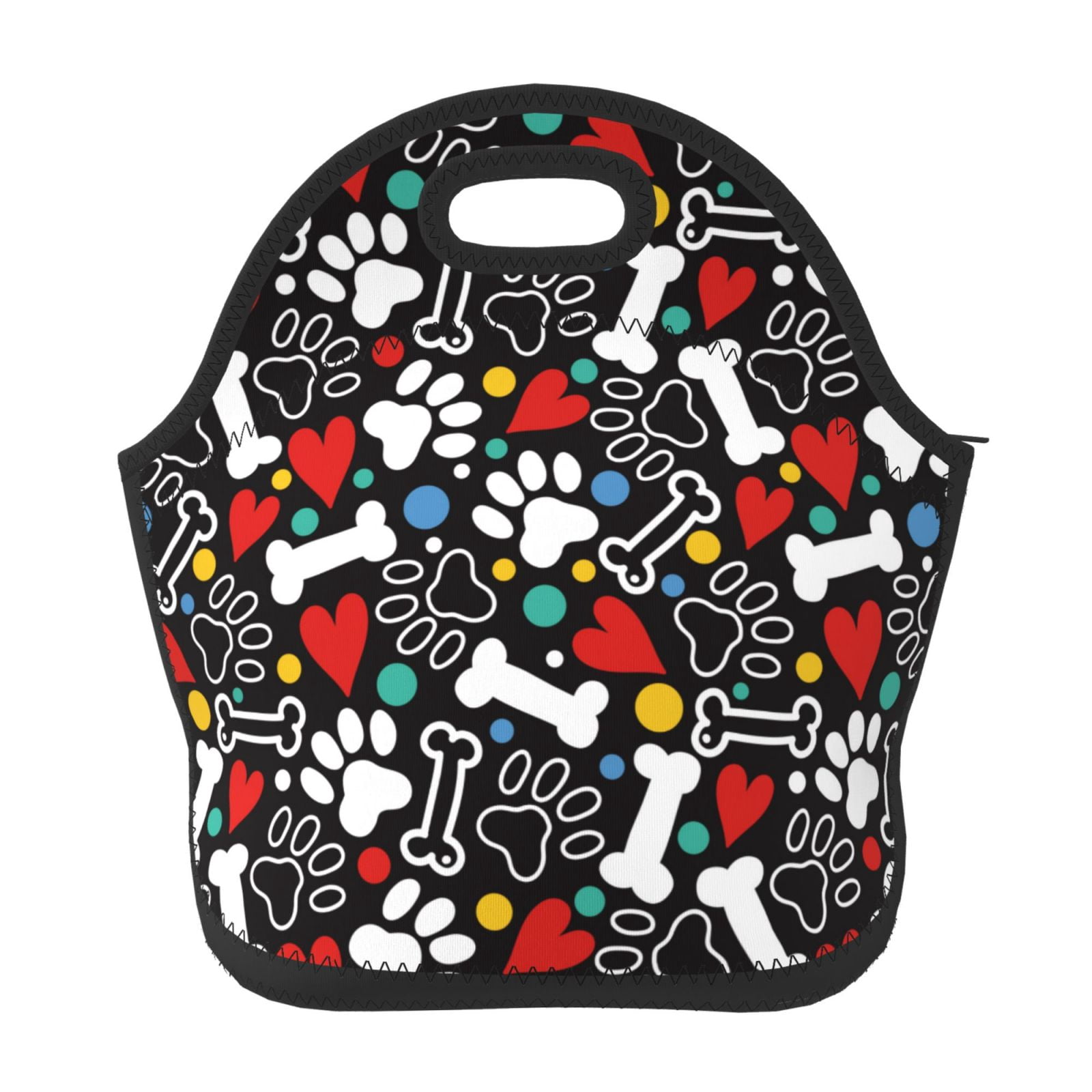 Lunch Box Cute puppy footprints Neoprene Lunch Tote Bag for Women Men ...