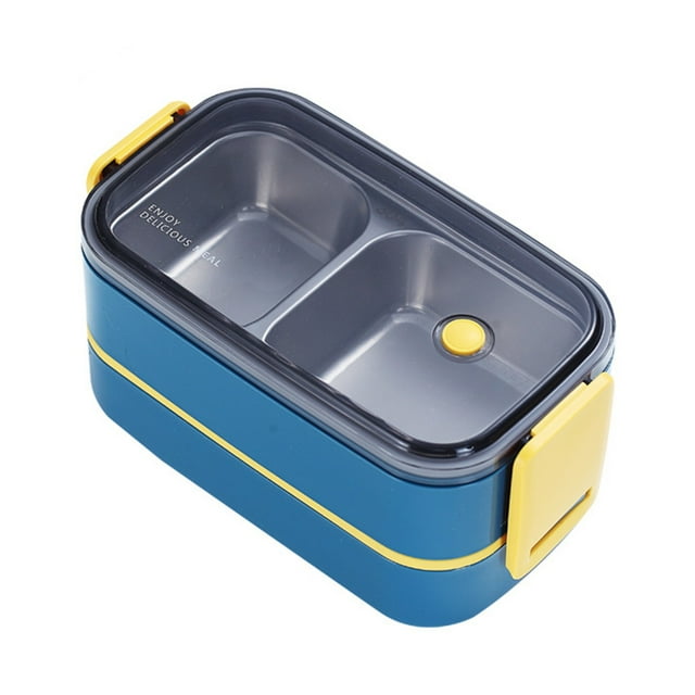 Lunch Box Food Storage Containers /2 Layers Stainless Steel Portable ...