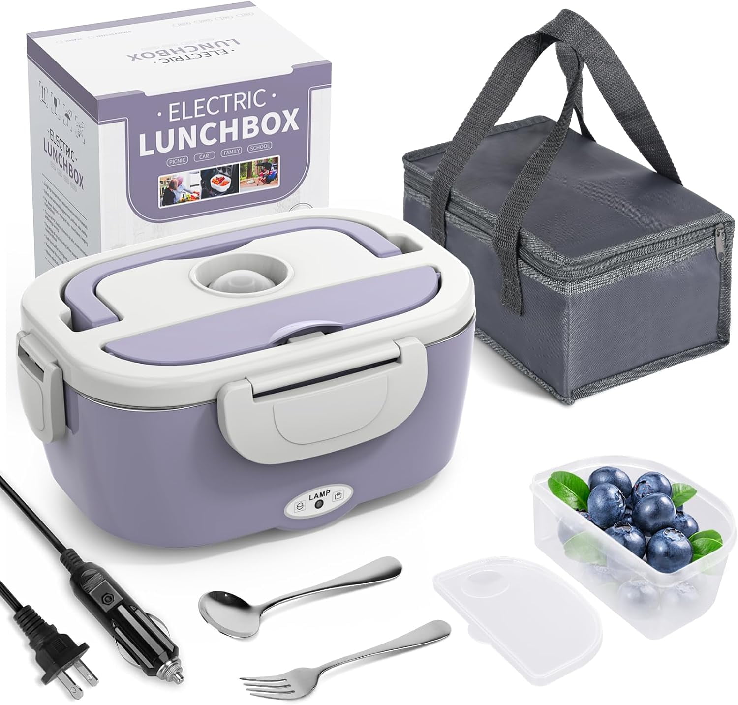 Lunch Box Heater, 3 in 1 Quick Heated Lunch Boxes for , 12V/24V/110V ...
