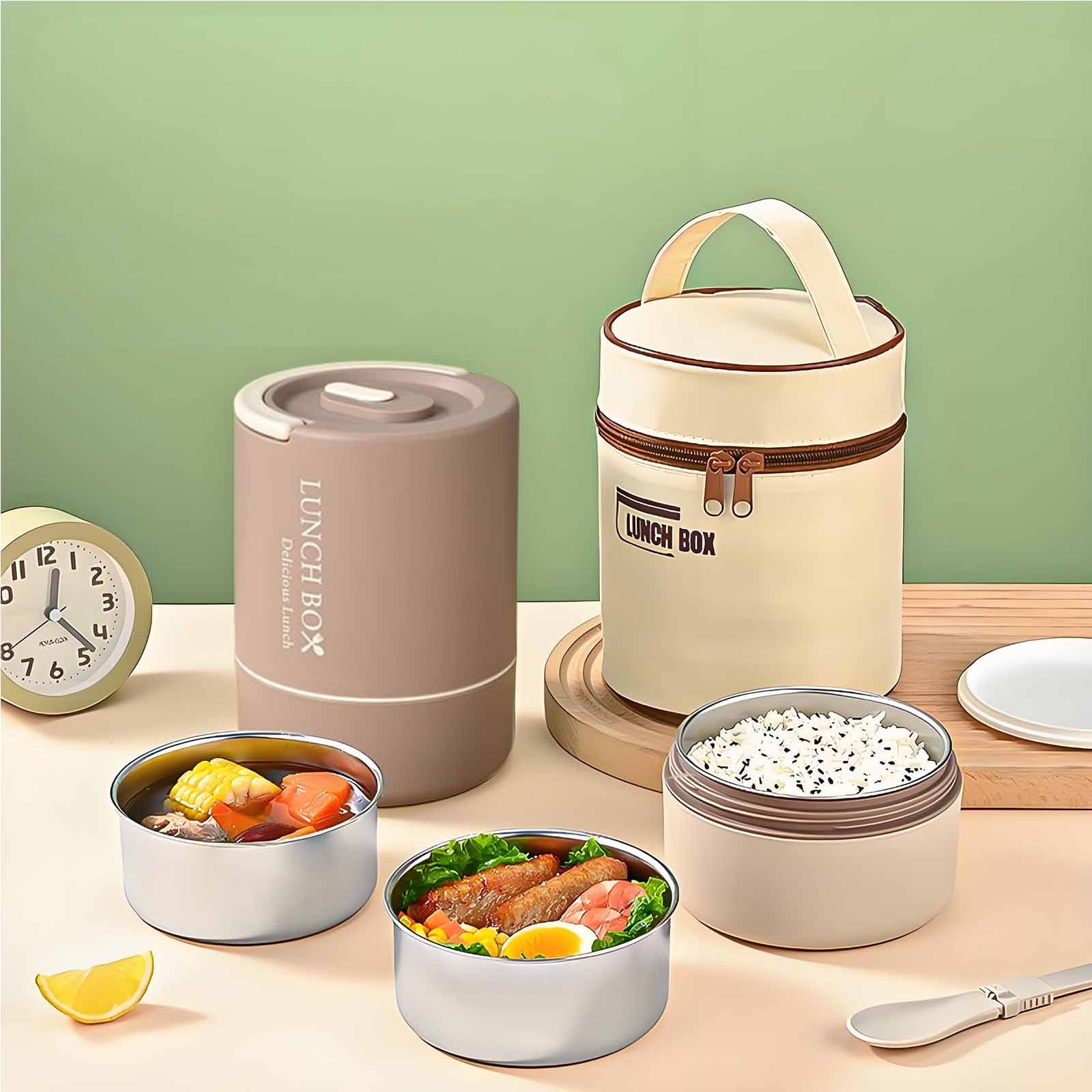 Lunch Box Insulated Container, 304 Stainless Steel, Leak-proof ...