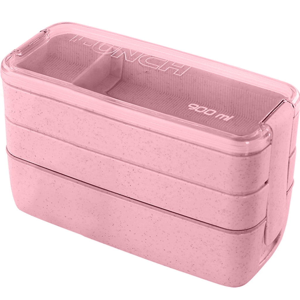 Lunch Box Leakproof Microwave Food Container Compartment Wheatstraw 3 ...