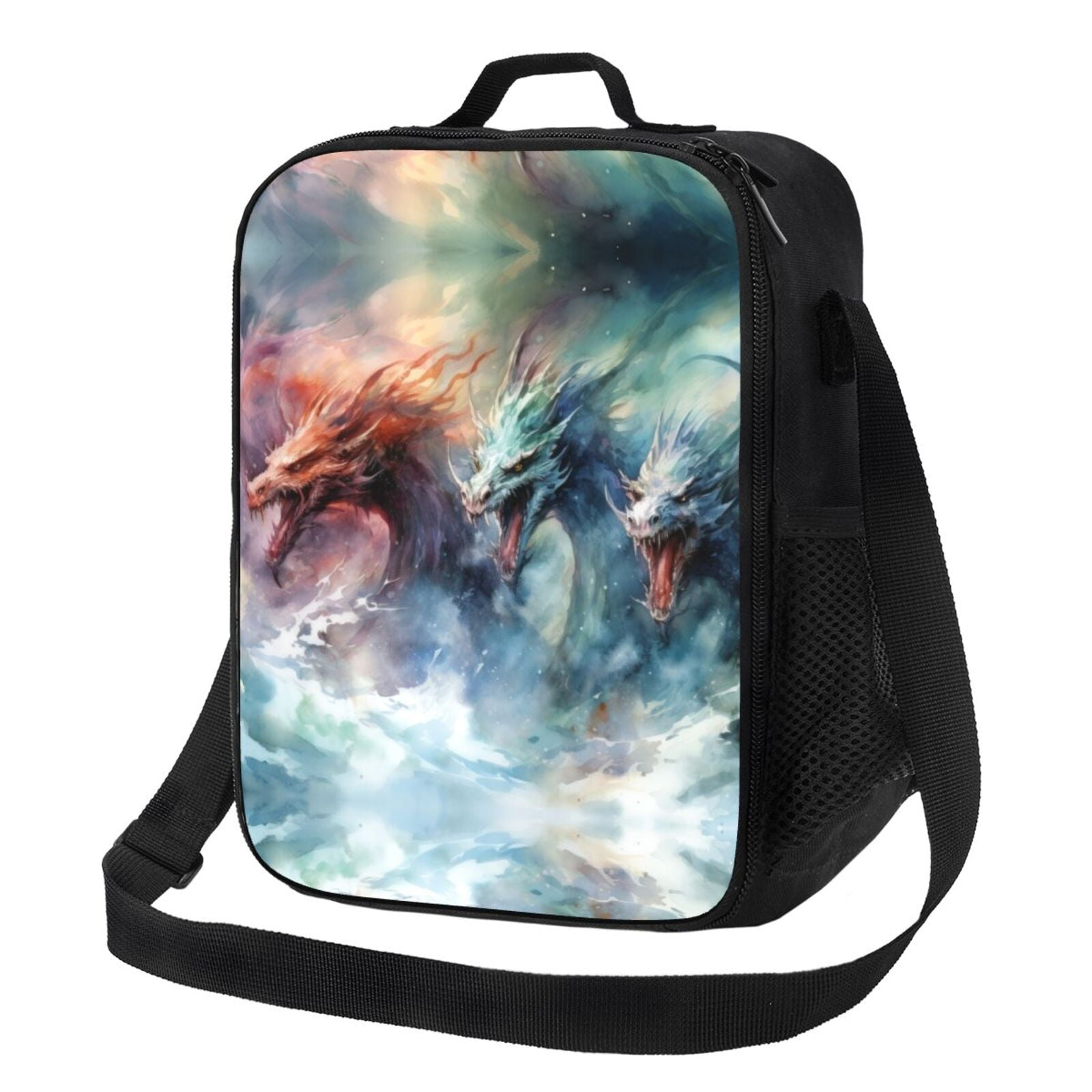 Lunch Box for Men Women Kids - Ink Style Wave Dragon Insulated Lunch ...