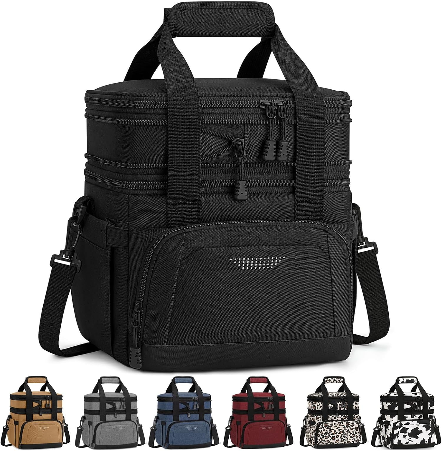 Lunch Box for Men Women, Large Double Layer Insulated Lunch Bag Tote ...