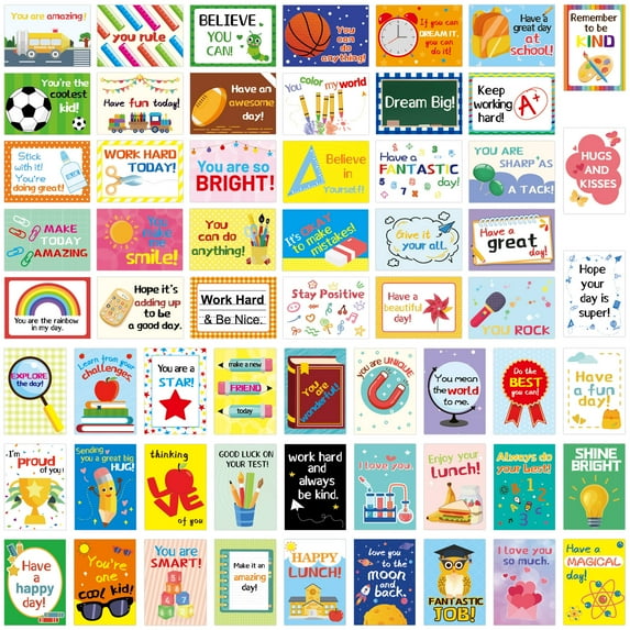 Lunch Box Notes for Kids 60 Pcs Positive Affirmation Love Note Cards ...