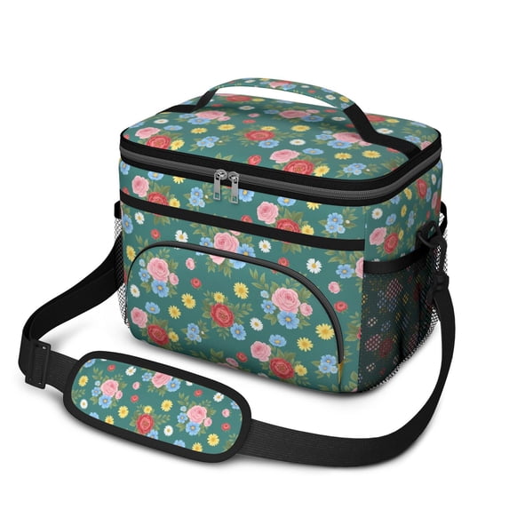 Lunch Box Pioneer Flower Floral Print Pattern Insulated Lunch Bag for ...