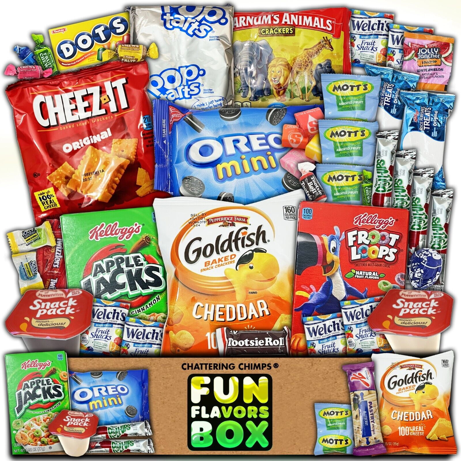 Lunch Box Snacks Box Candy Cookies Cereal (40 Count) Snack Care Package ...