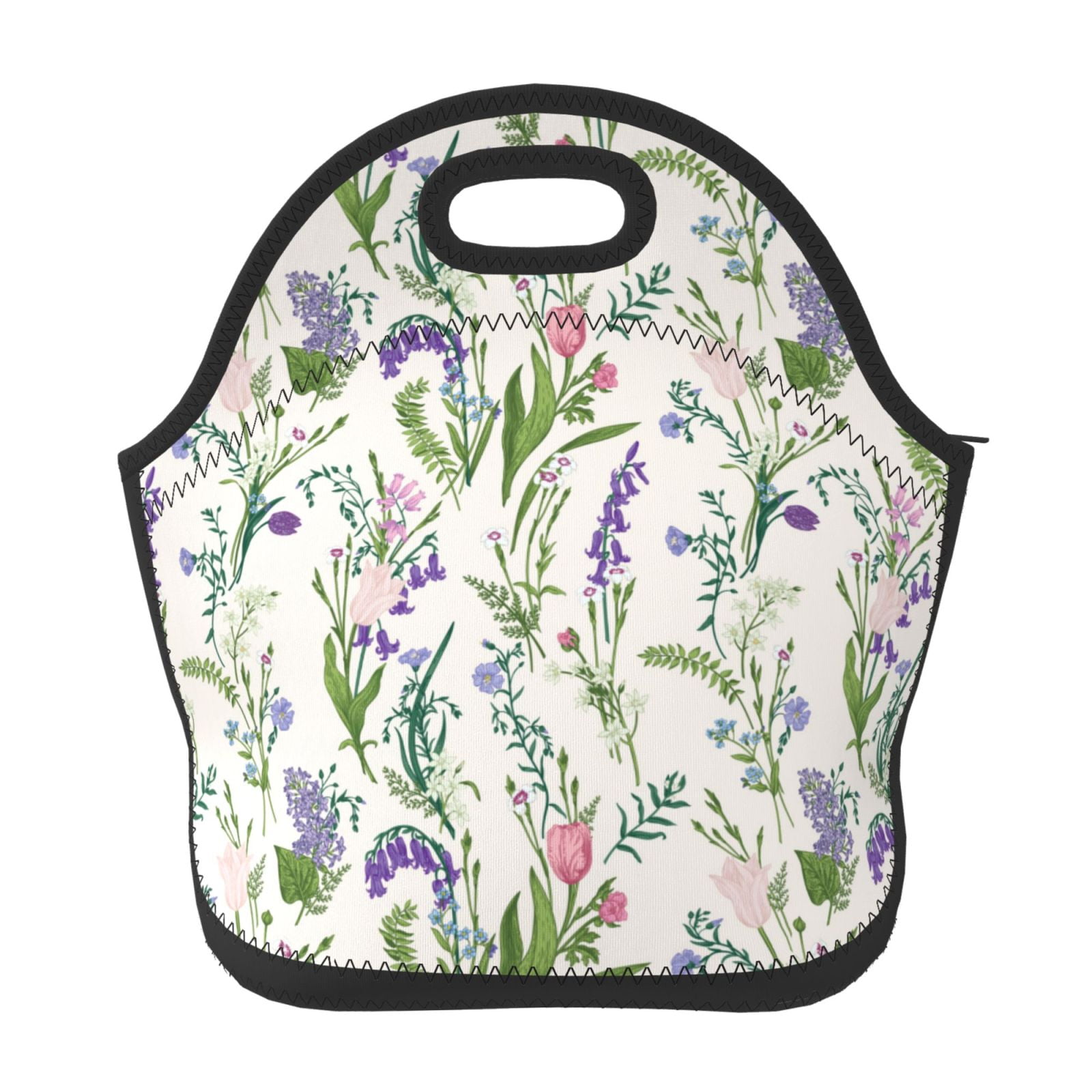 Lunch Box Wisteria flower Neoprene Lunch Tote Bag for Women Men ...