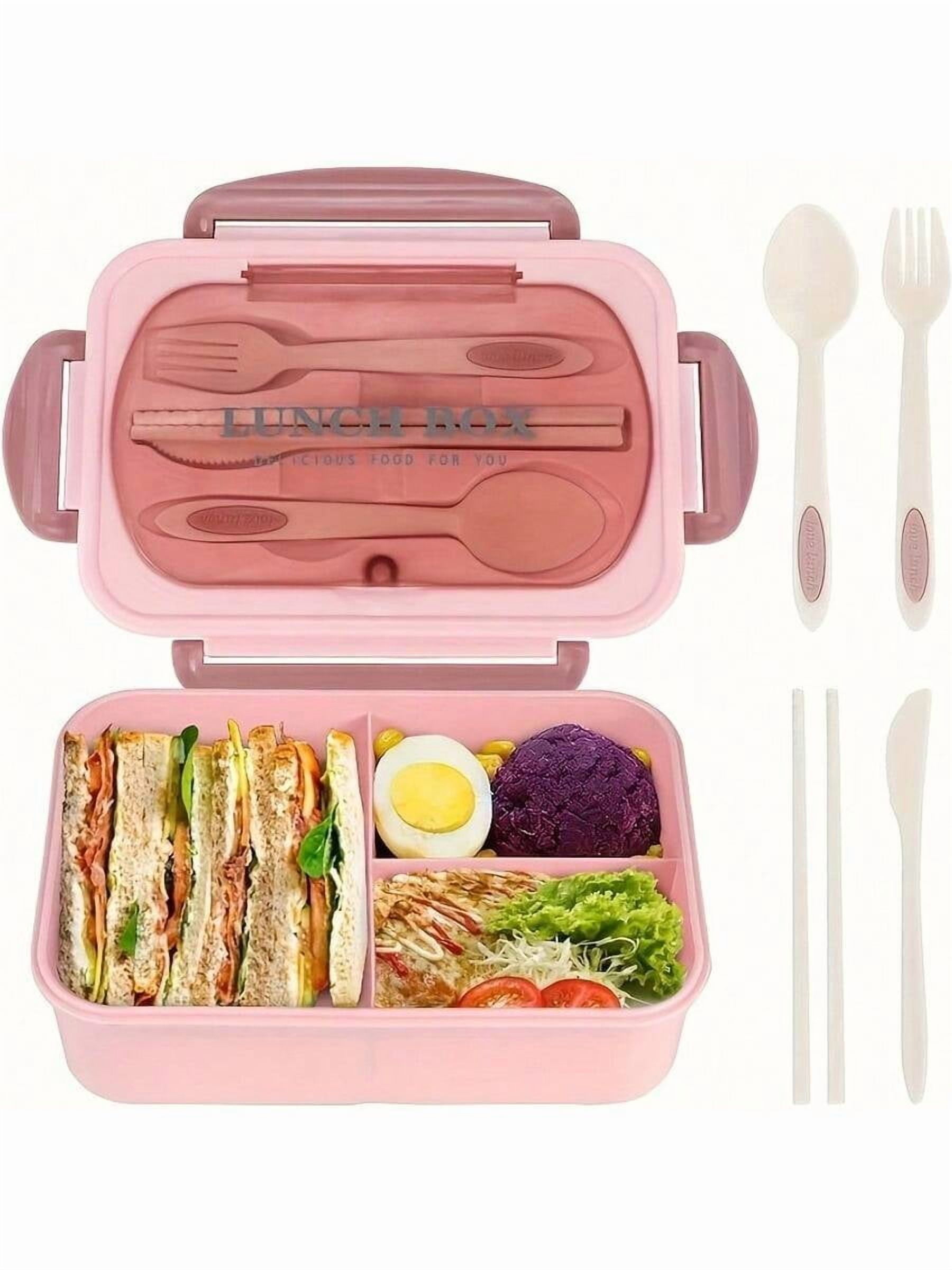 Lunch Box With Utensils, Leak-Proof, Square Shape - Safe To Use In ...