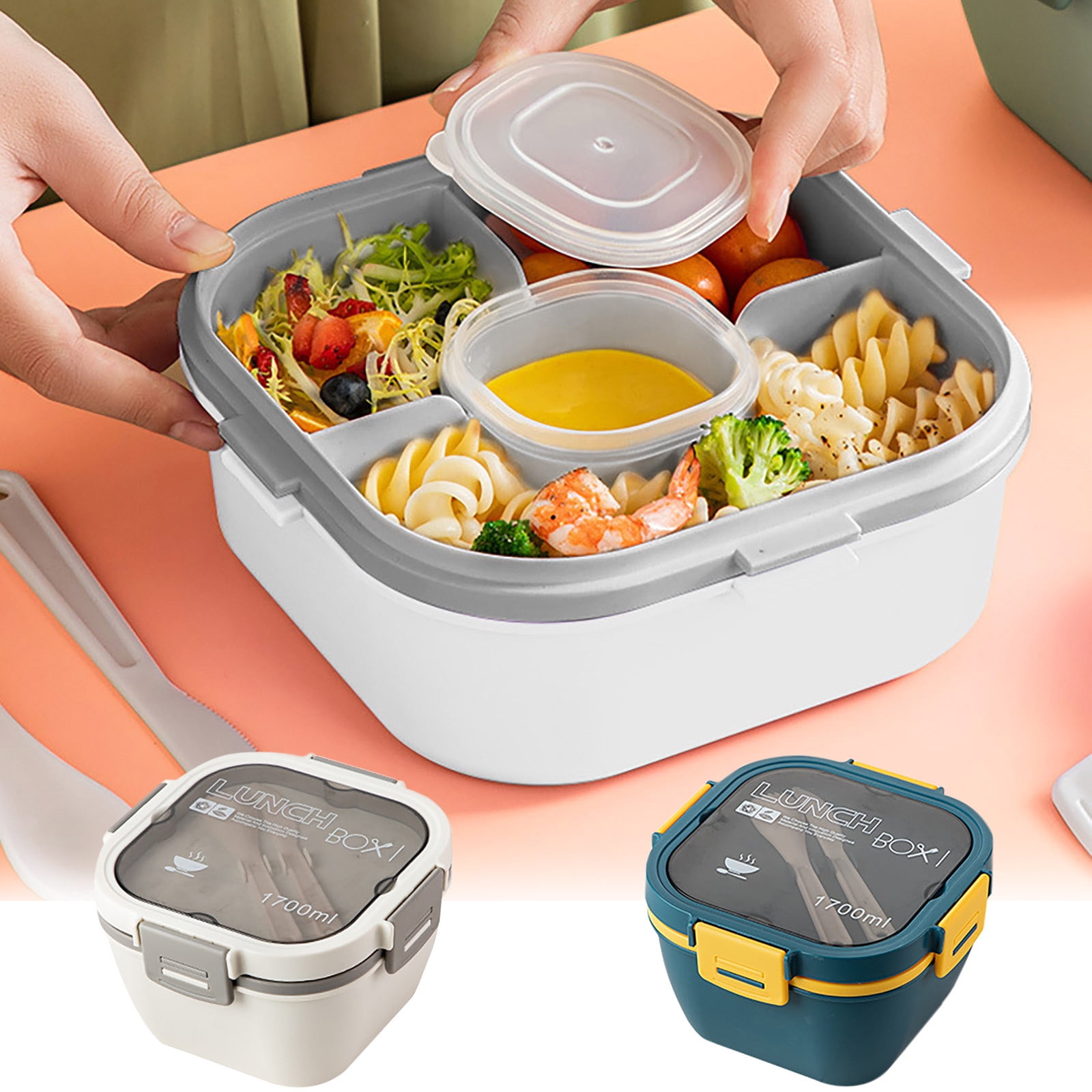 Lunch Box for Women Bento Box Double Layered Salad Lunch Containers ...