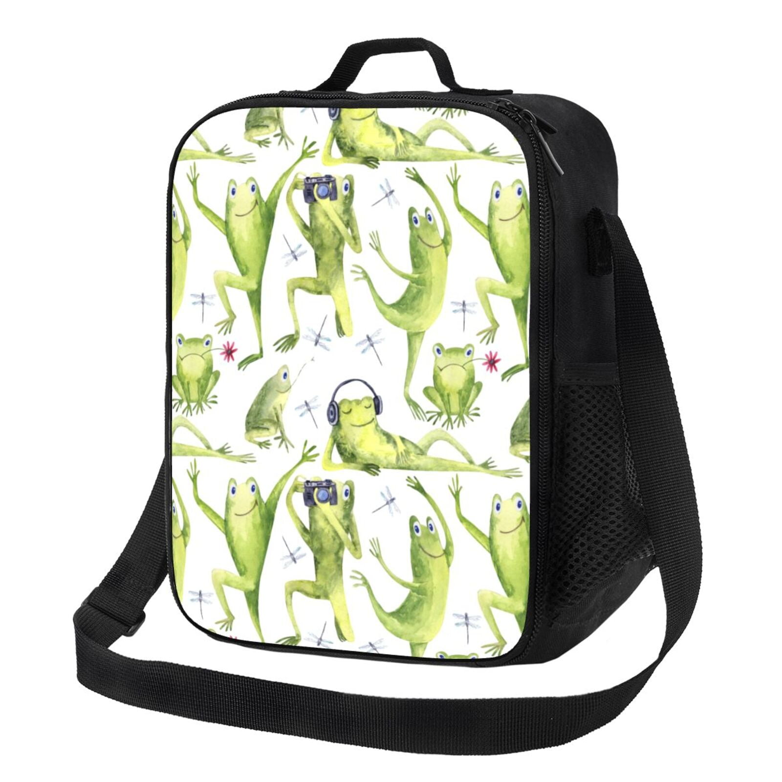 Lunch Box for Women Men Funny Frogs dancing camera cute Insulated Lunch ...