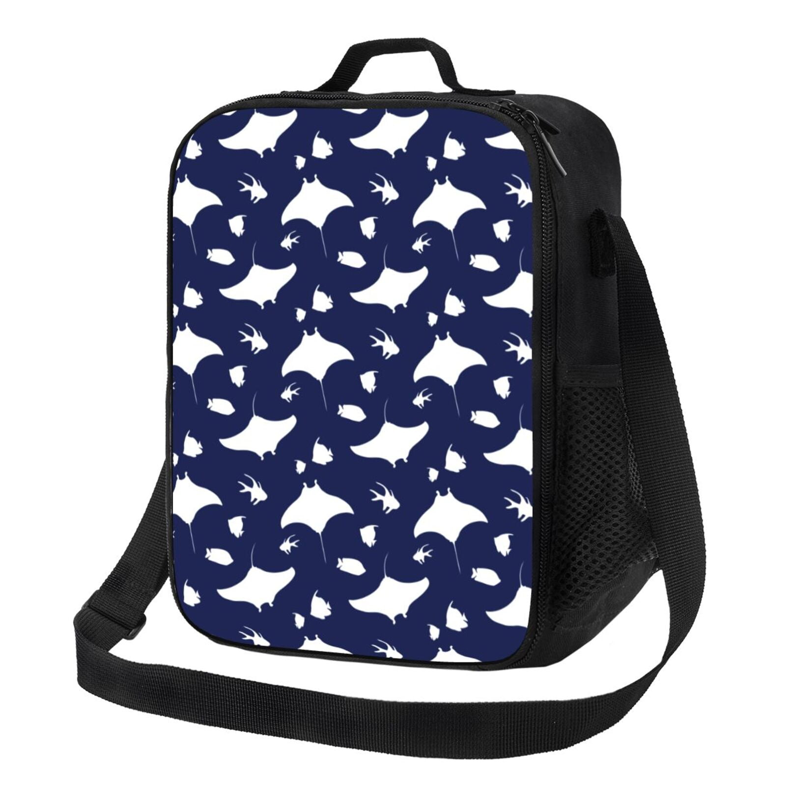 Lunch Box for Women Men stingray tropical fish dark blue Insulated ...