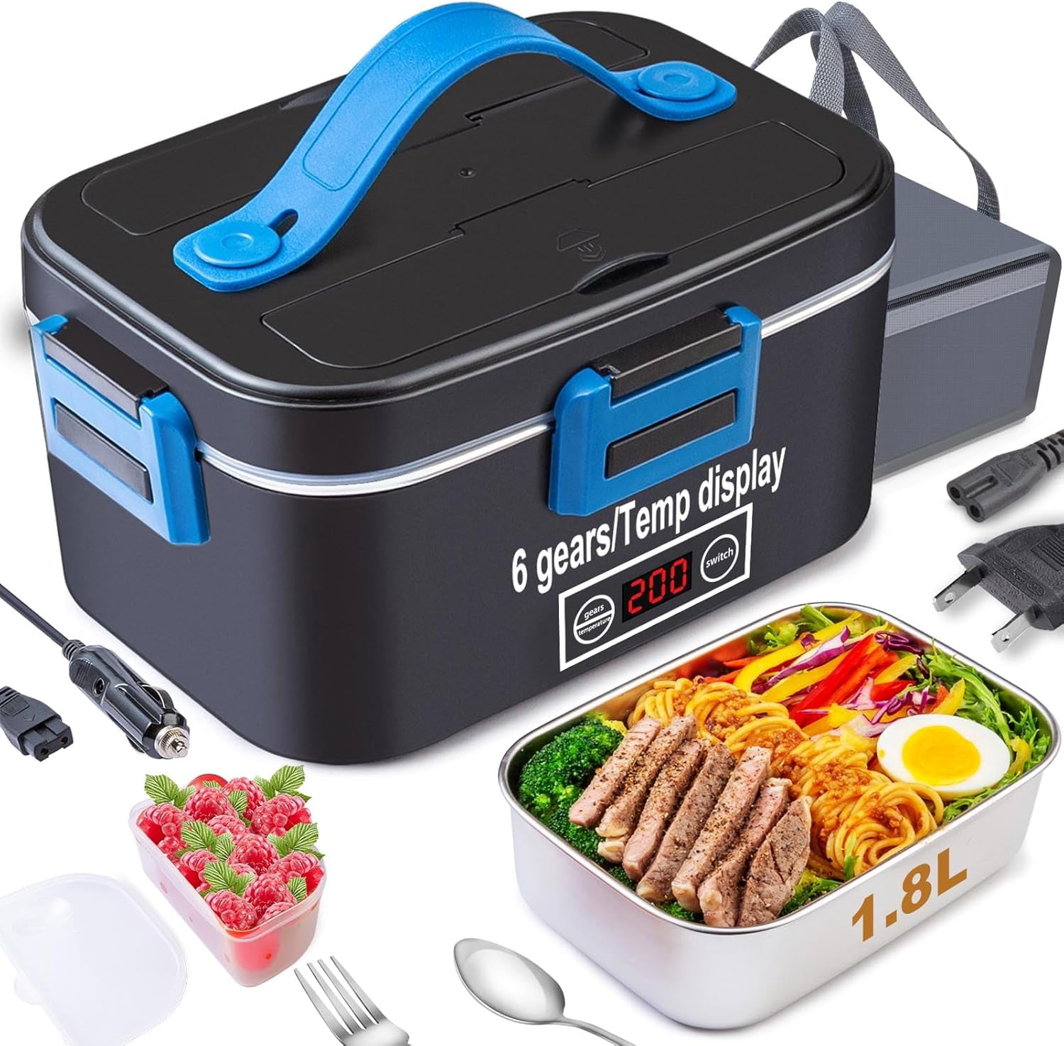 Lunch Box for 80W with Temperature Display Heated Lunch Box Warmer ...