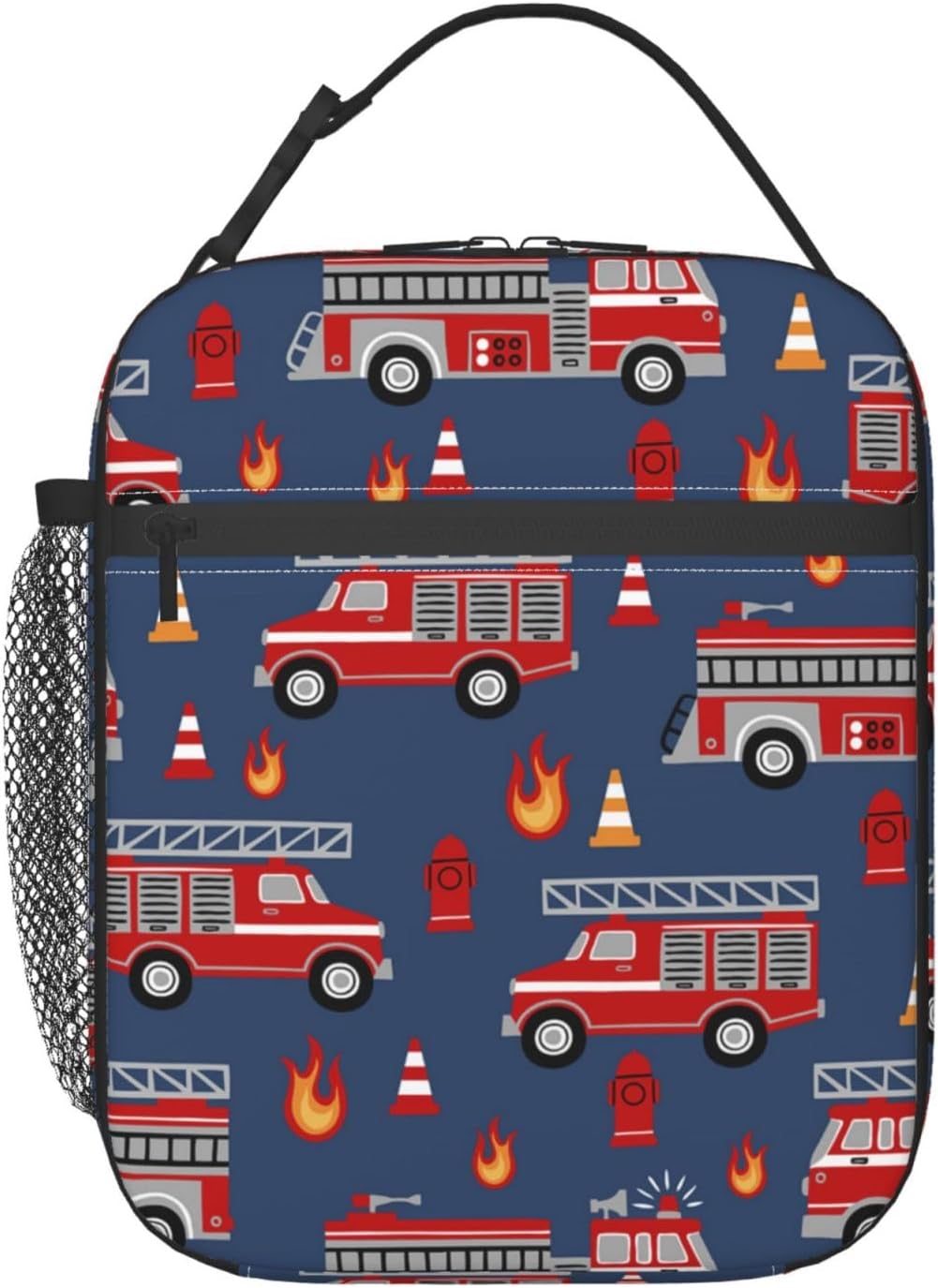 Lunch Box for Adults Fire Trucks Lunch Bag Cooler Tote Reusable ...