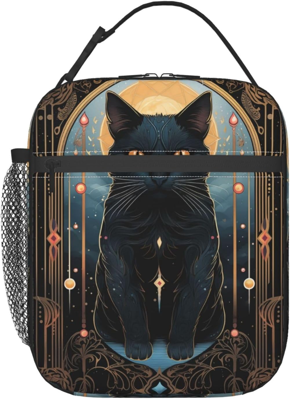 Lunch Box for Tarot Card Moon Black Cat Lunch Bag Cooler Tote Reusable ...