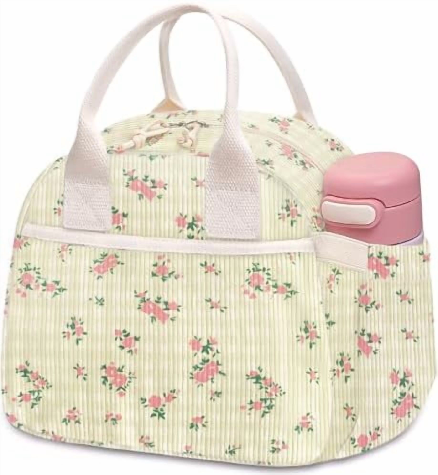 Lunch Box for Women, Insulated Lunch Bag Cute Corduroy Lunchbag ...