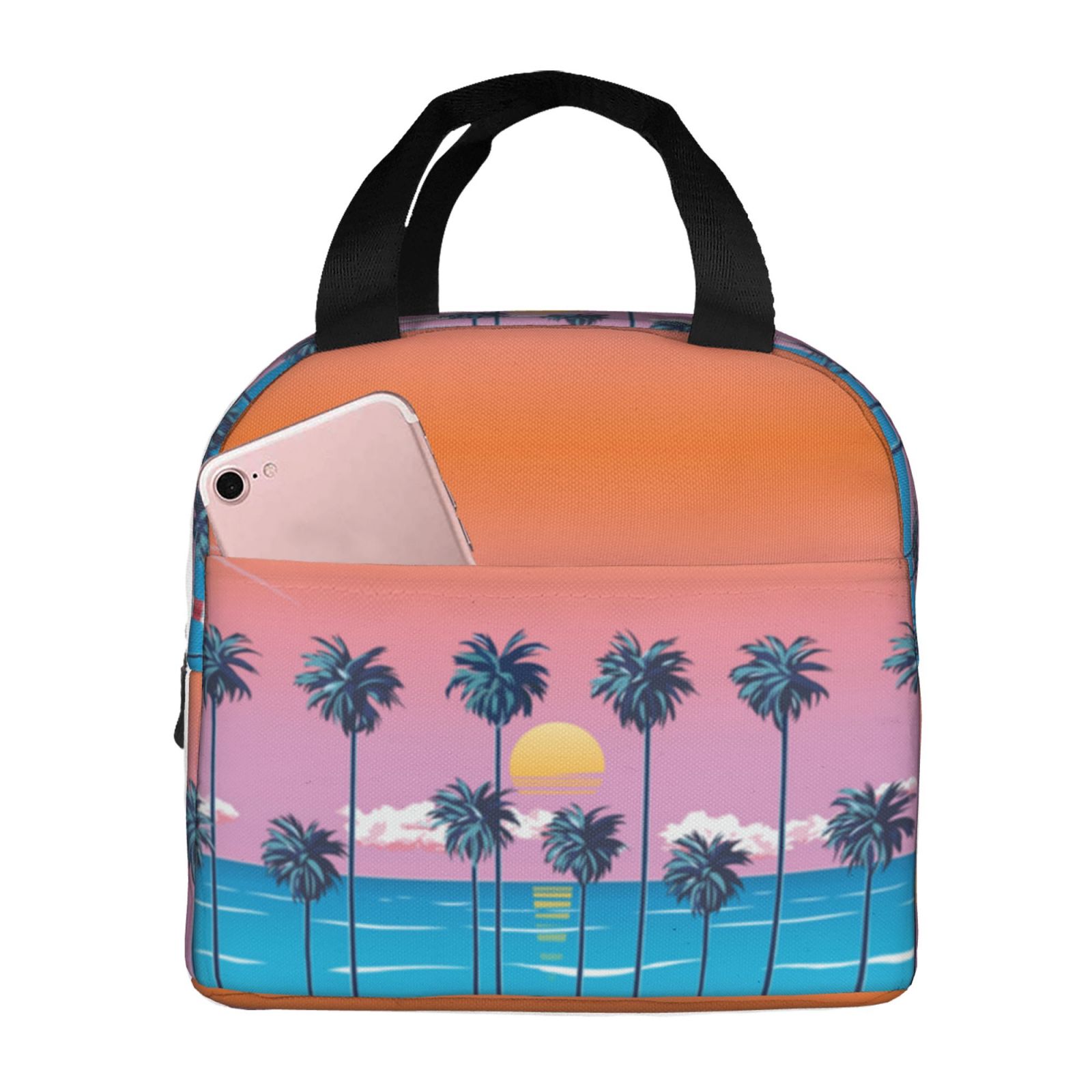 Lunch Box for Women Men Beach with Palm Trees (2) Reusable Insulated ...