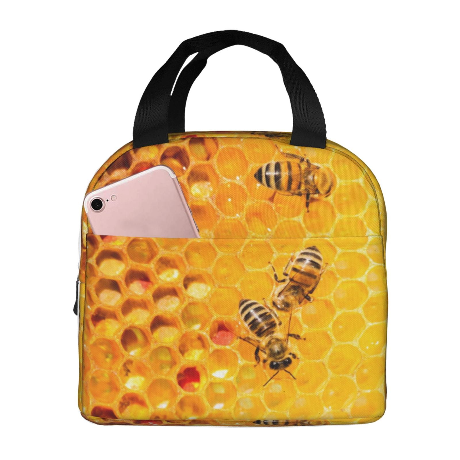 Lunch Box for Women Men Bees on Hive Honeycomb Reusable Insulated Lunch ...