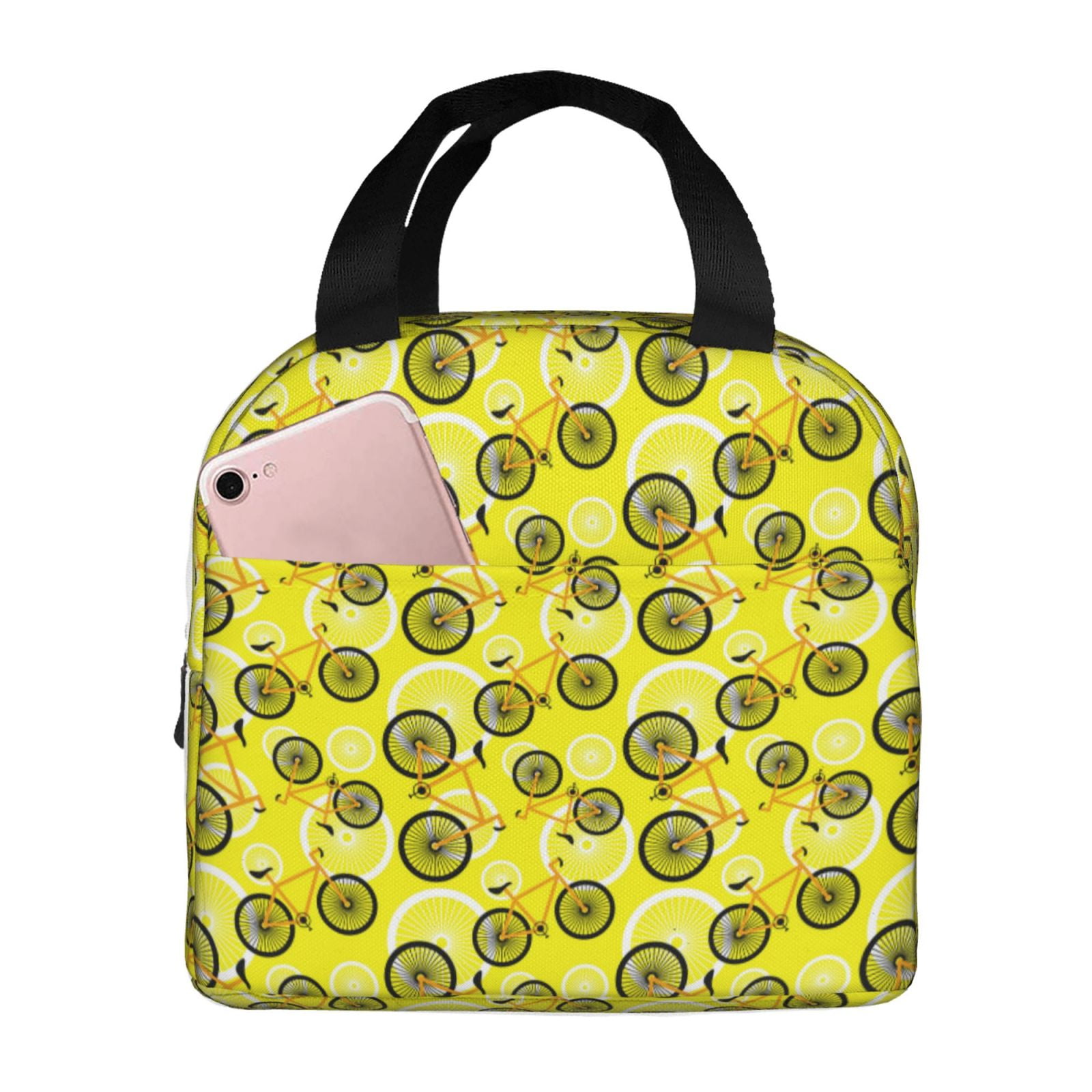 Lunch Box for Women Men Bike Pattern Sassy Reusable Insulated Lunch Bag ...