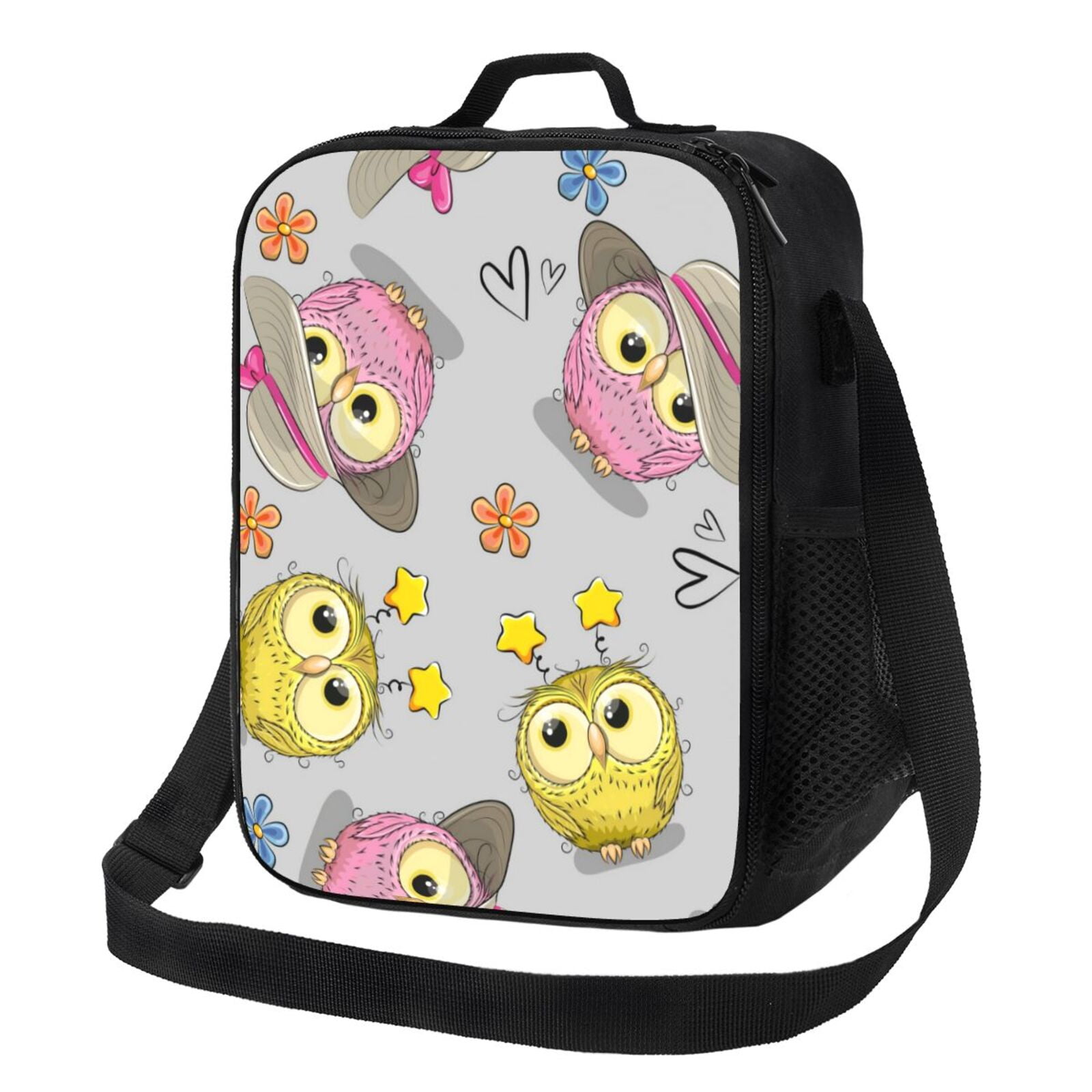 Lunch Box for Women Men Cartoon Owls Insulated Lunch with Adjustable ...
