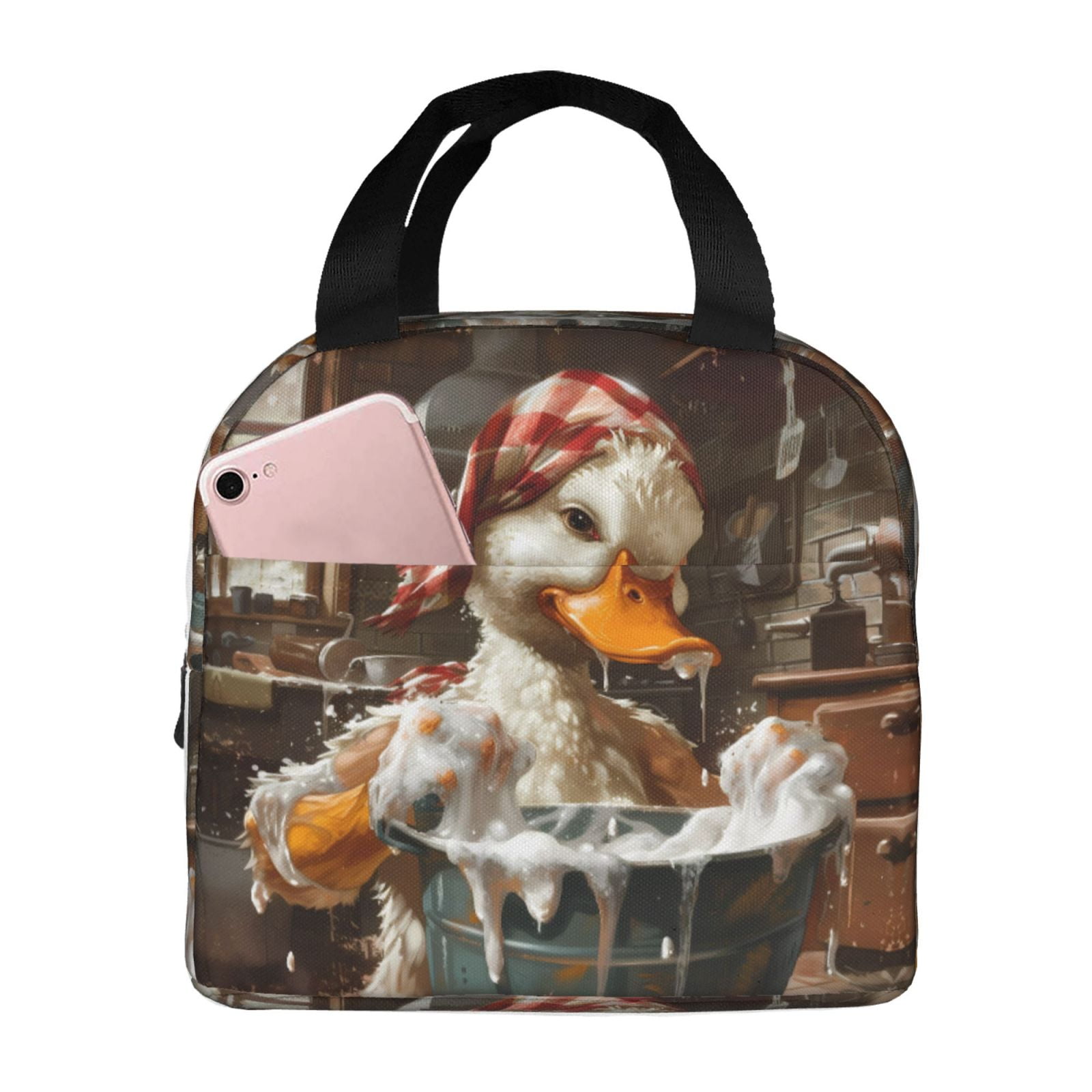 Lunch Box for Women Men Cartoon Scottish Duck Reusable Insulated Lunch ...