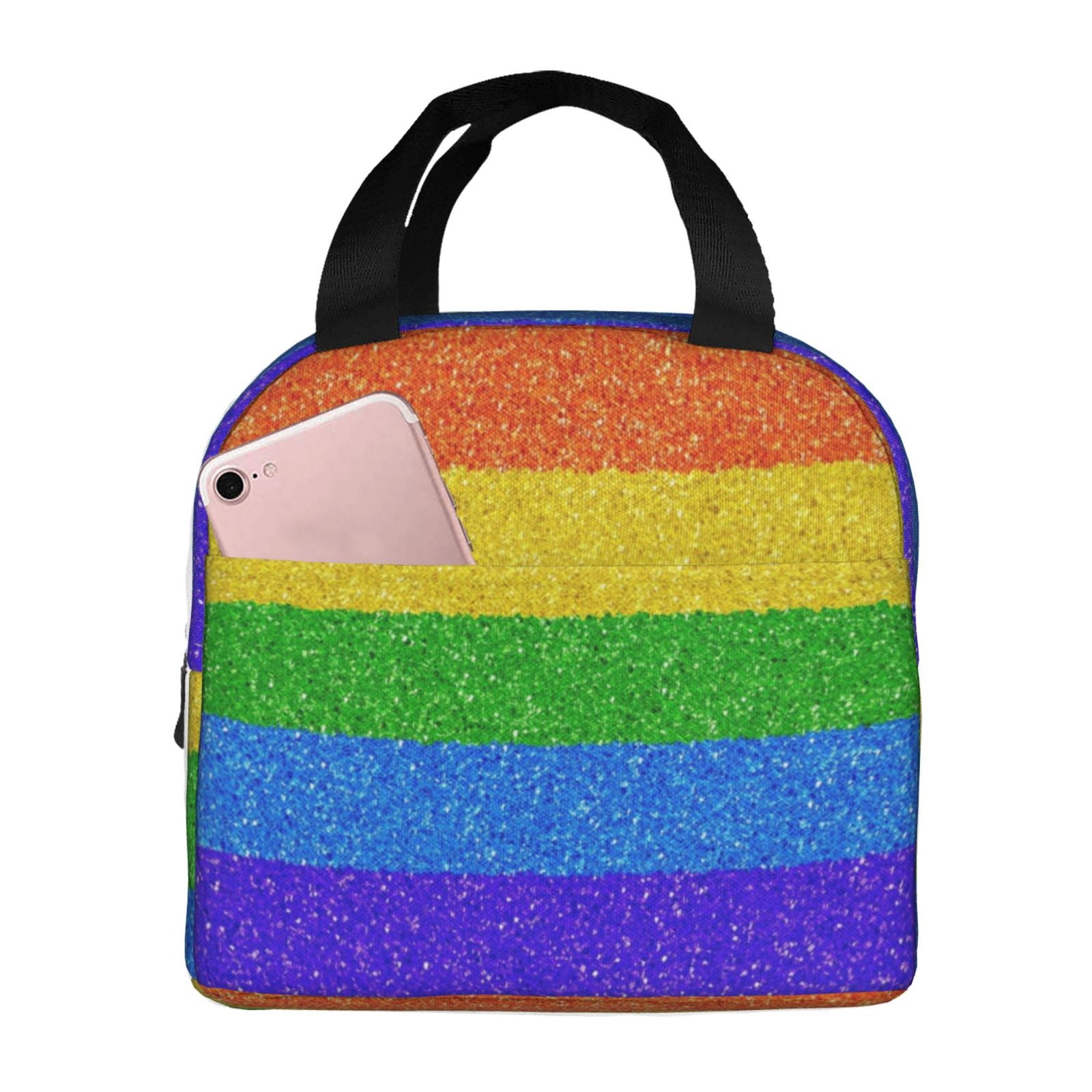Lunch Box for Women Men Colorful Glitter Rainbow Reusable Insulated ...