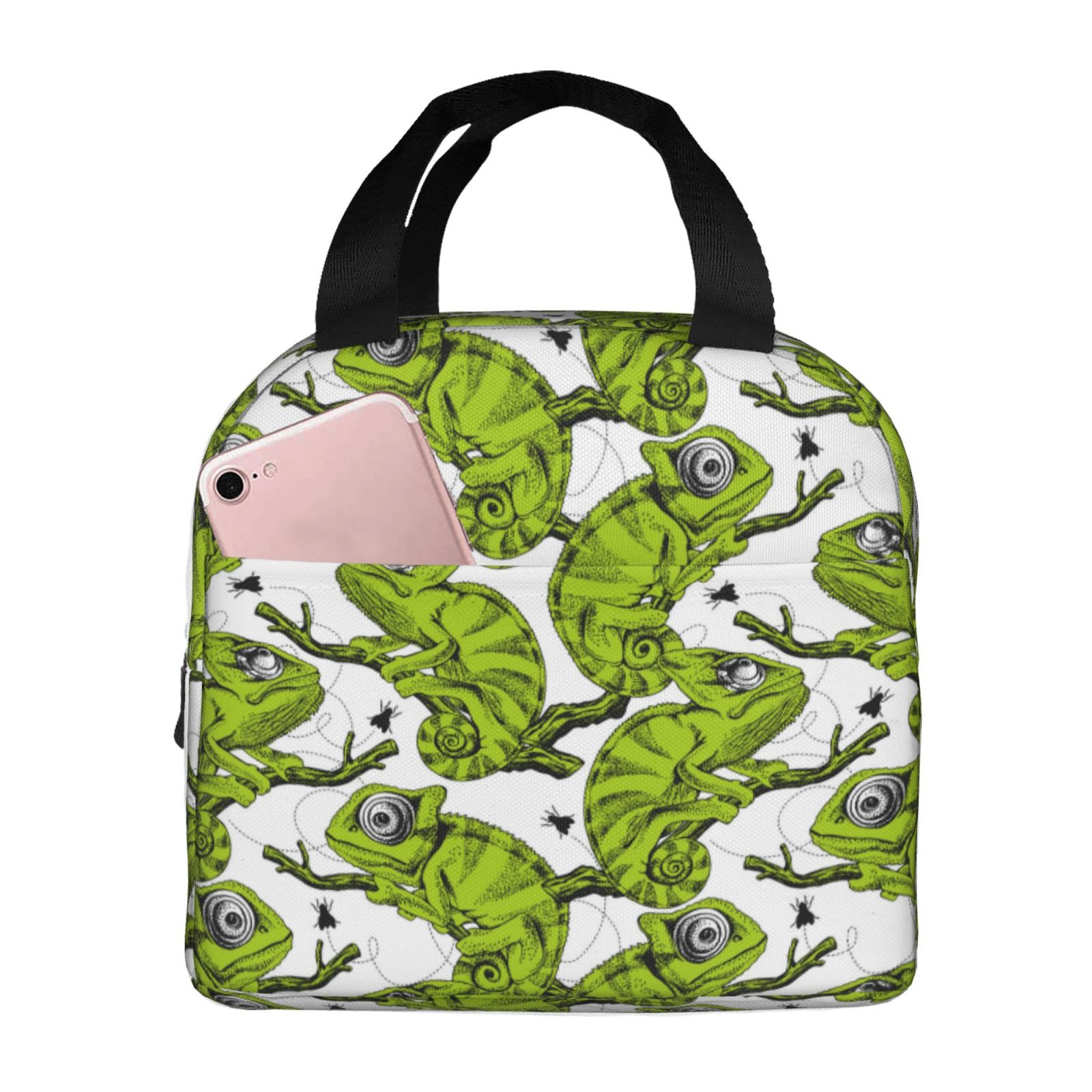 Lunch Box for Women Men Cute Lizard Chameleon Green Reusable Insulated ...