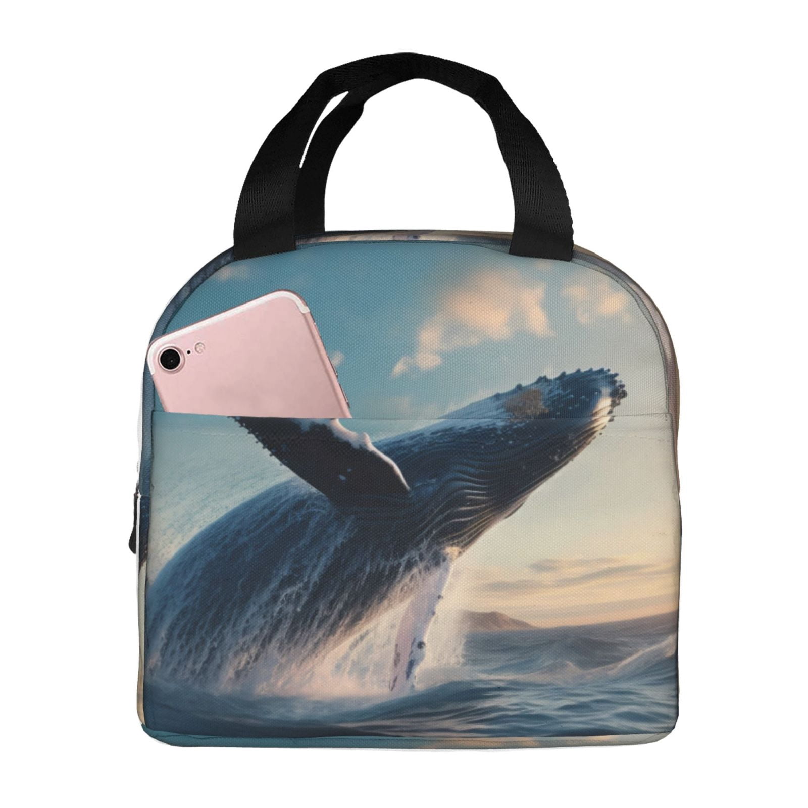 Lunch Box for Women Men Dancing Whale Reusable Insulated Lunch Bag ...