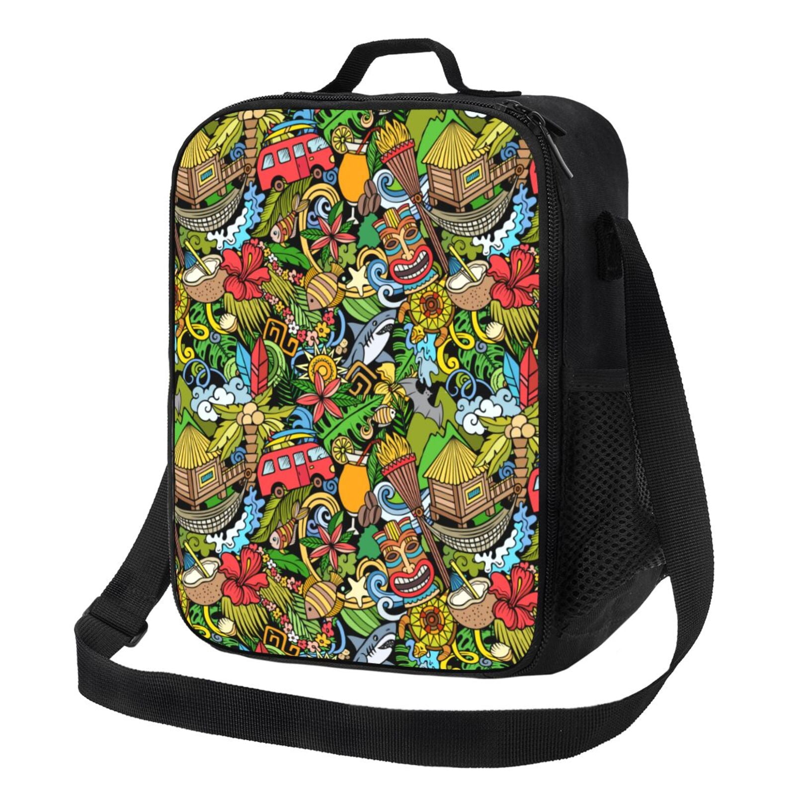 Lunch Box for Women Men Hawaiian Culture Symbols 1 Insulated Lunch with ...