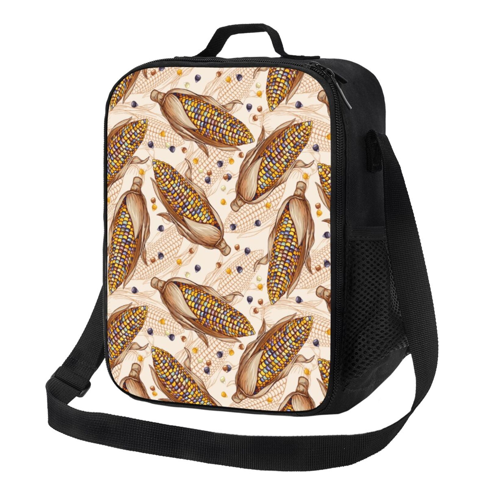 Lunch Box for Women Men Indian corn print cute Insulated Lunch with ...