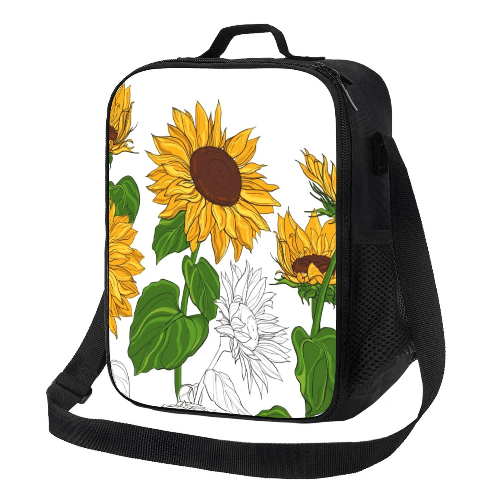 Lunch Box for Women Men Plump Sunflower And Sketch Insulated Lunch with ...