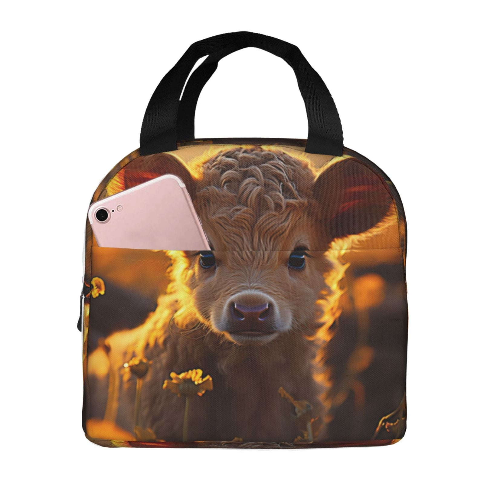 Lunch Box for Women Men Sunset Sunflower Cow Reusable Insulated Lunch ...
