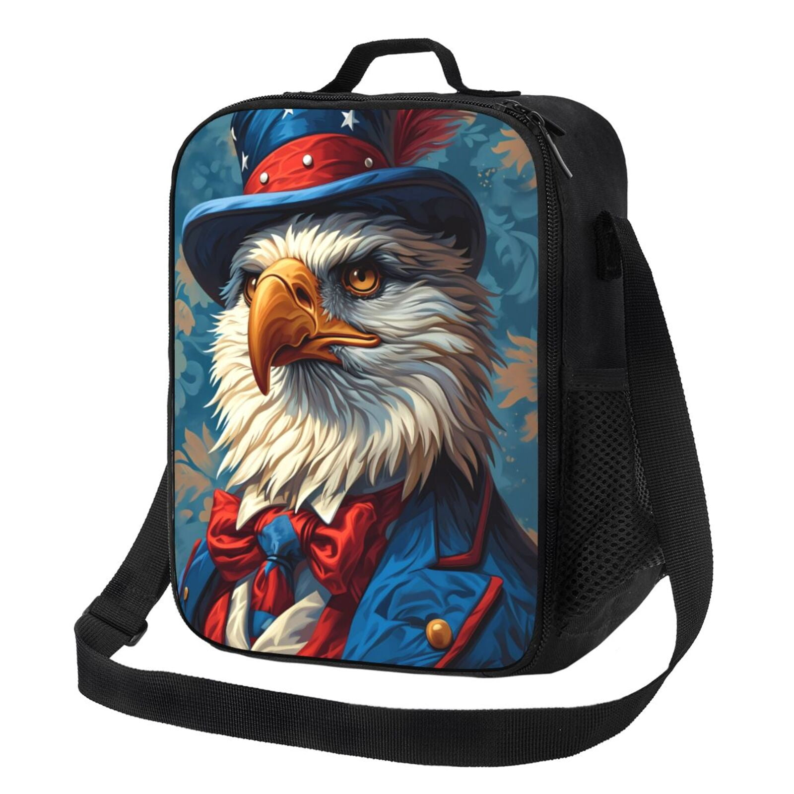 Lunch Box for Women Men Surreal Bald Eagle Gentleman Insulated Lunch ...