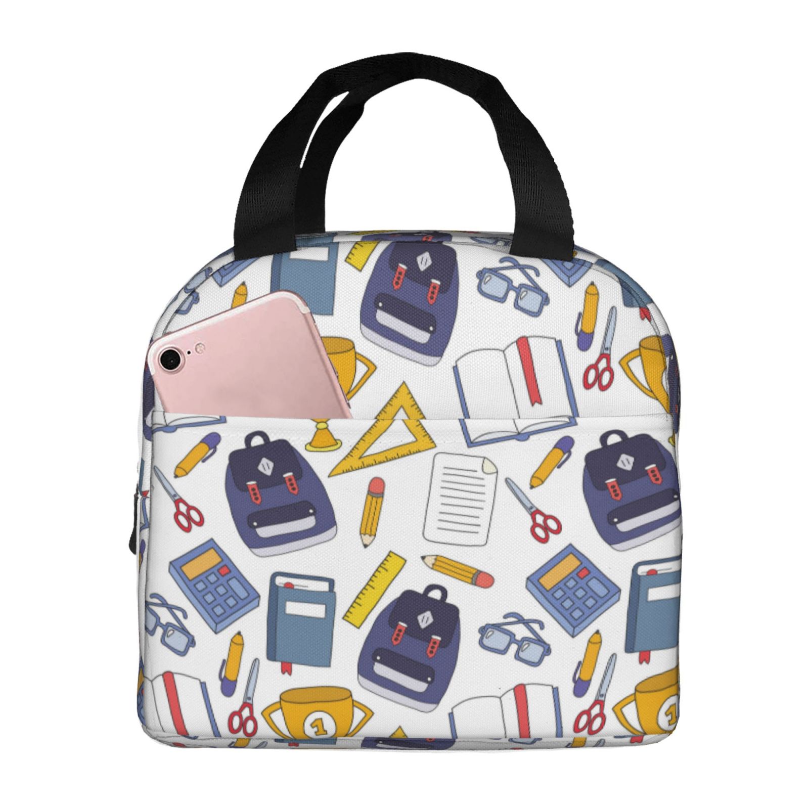 Lunch Box for Women Men bag ruler pen Print Reusable Insulated Lunch ...