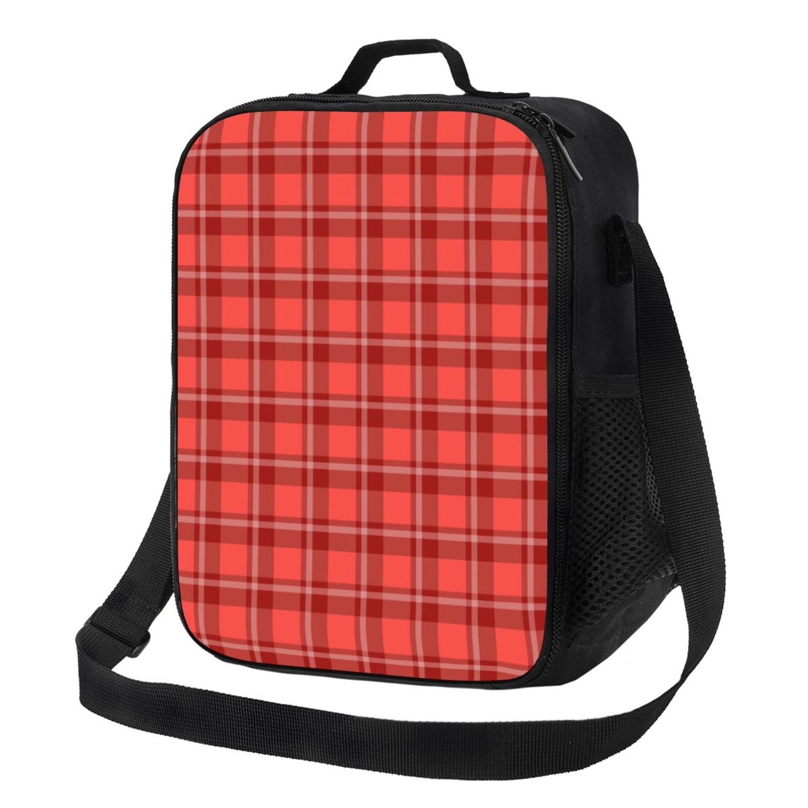 Lunch Box for Women Men bright red checkered Insulated Lunch with ...